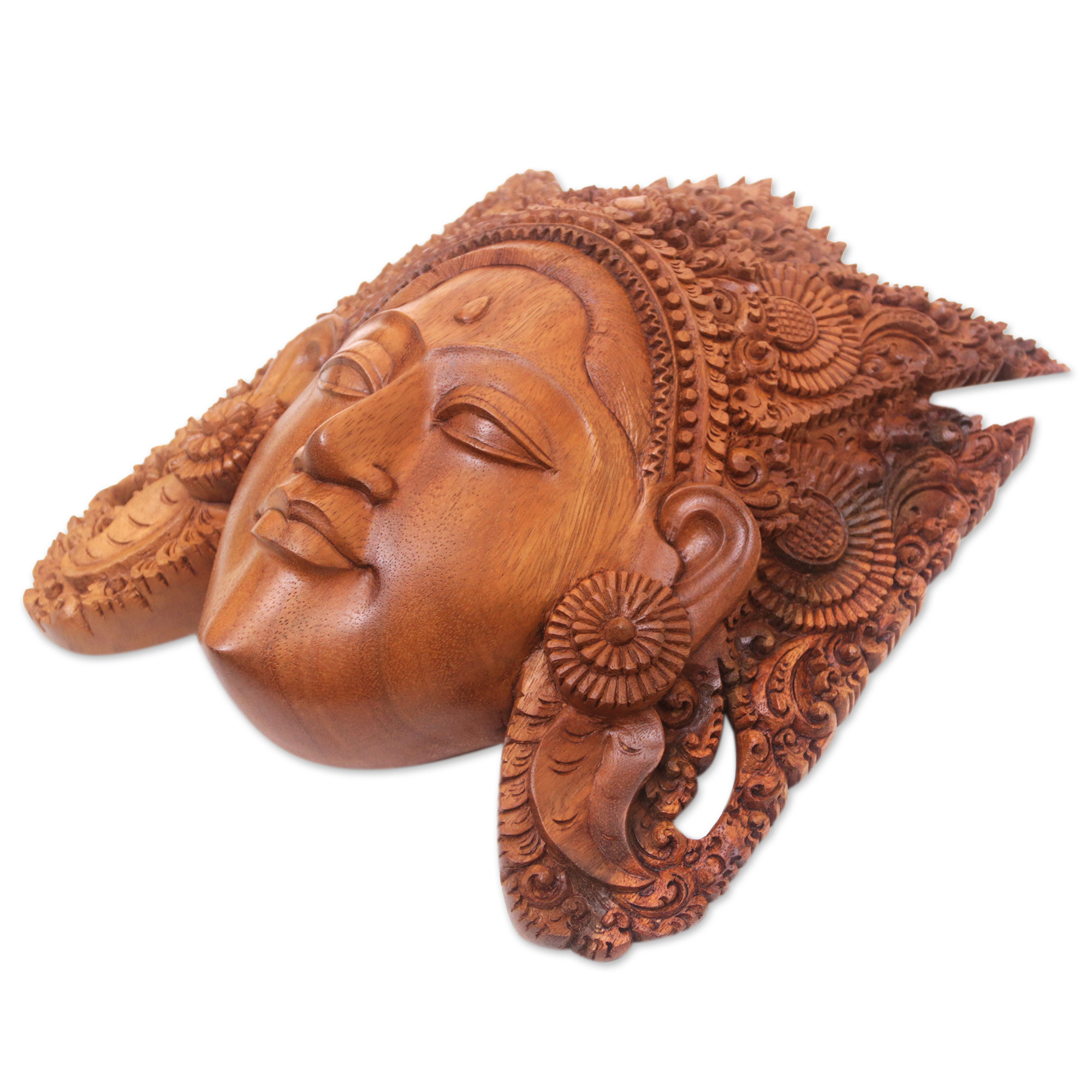 UNICEF Market | Balinese Handcarved Wood Mask of Sita Wife of Rama ...