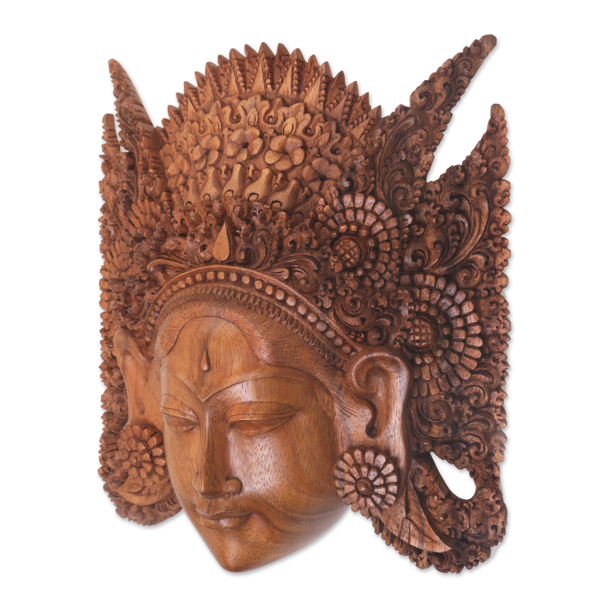 Balinese Handcarved Wood Mask of Sita Wife of Rama - Beautiful Sita ...