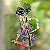 Handcrafted Bima Colorful Leather Shadow Puppet from Java - Bima | NOVICA