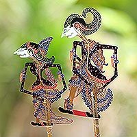 Kamajaya and Kamaratih Leather Shadow Puppets (Pair) - Kamajaya in ...