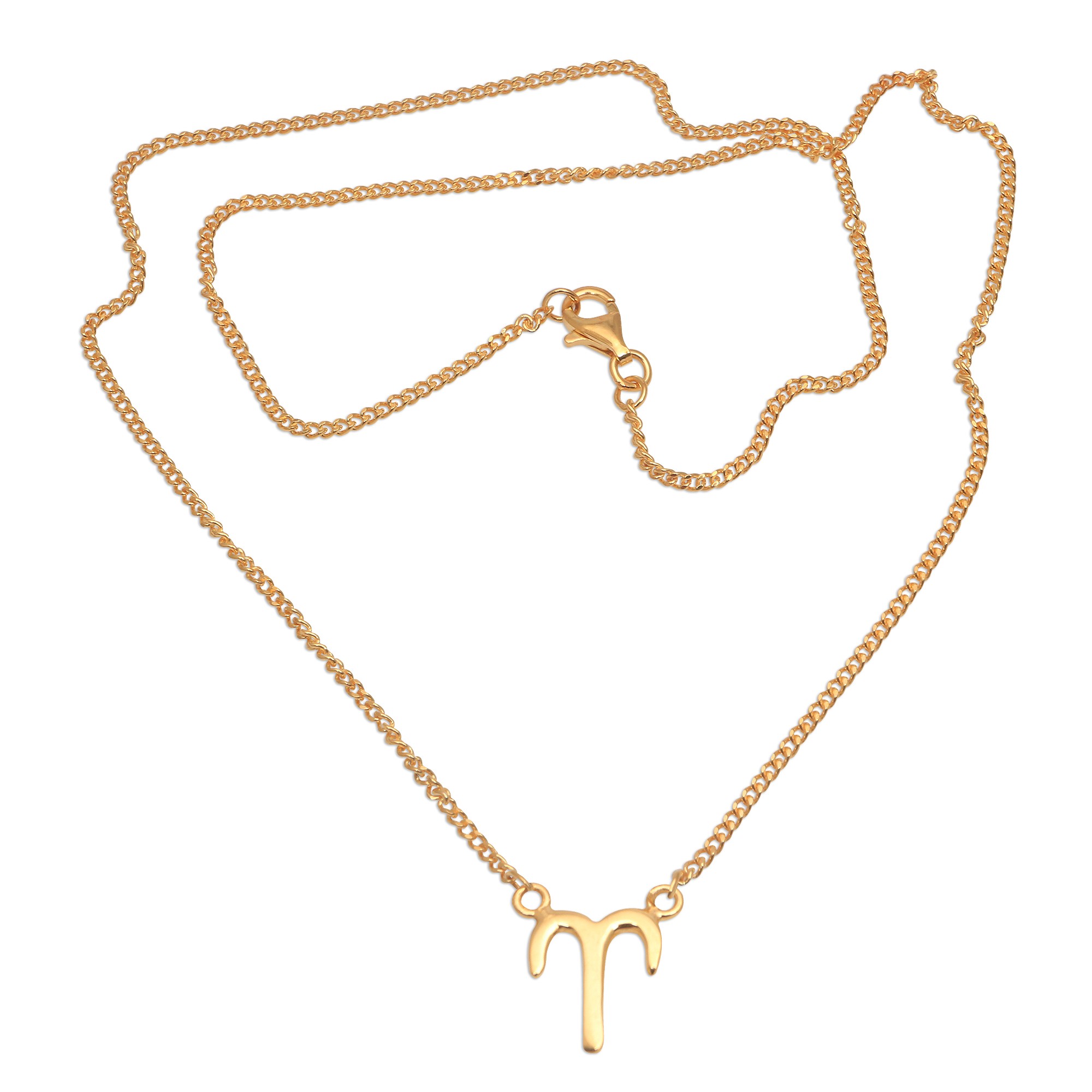 18k Gold Plated Sterling Silver Aries Pendant Necklace - Golden Aries ...