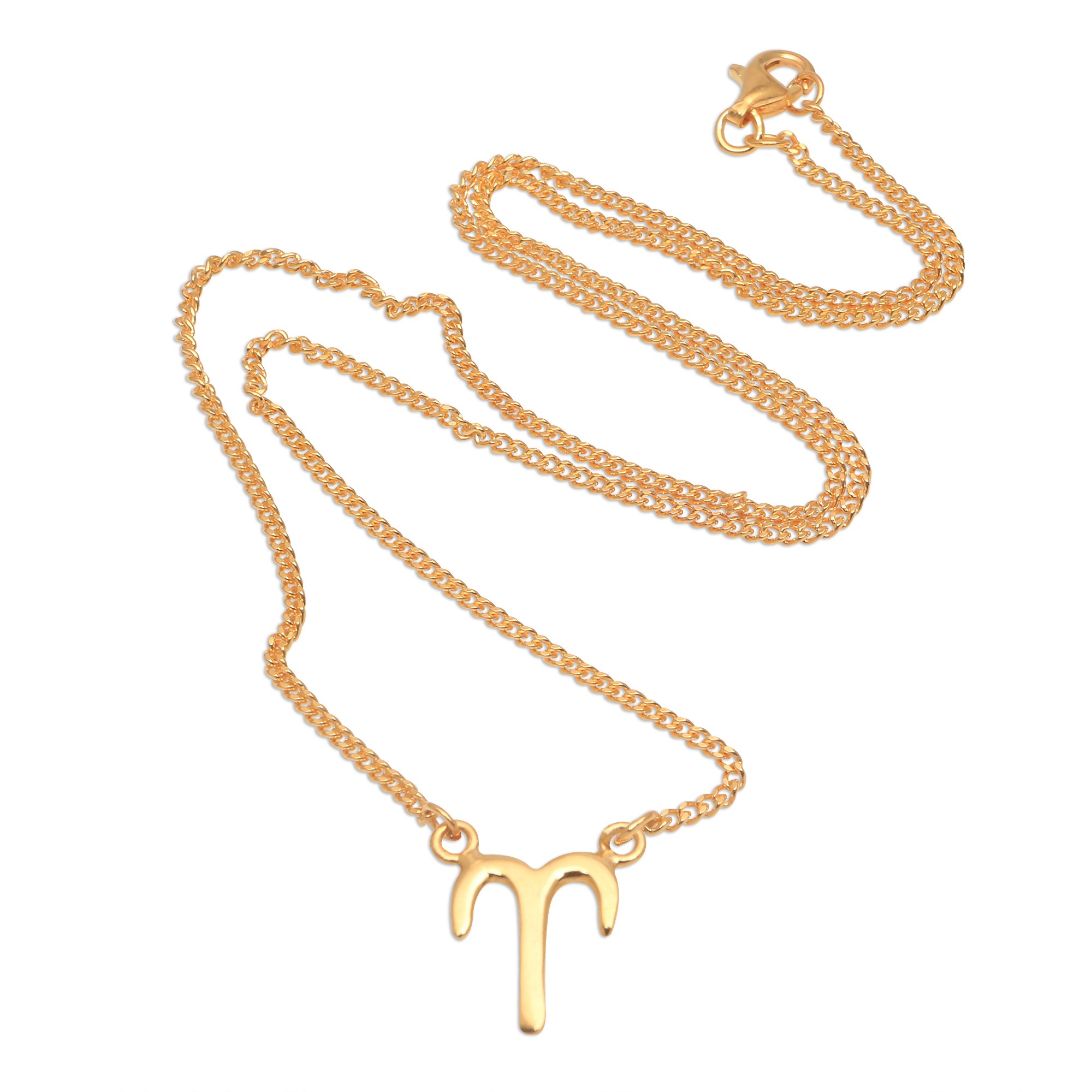 18k Gold Plated Sterling Silver Aries Pendant Necklace - Golden Aries ...