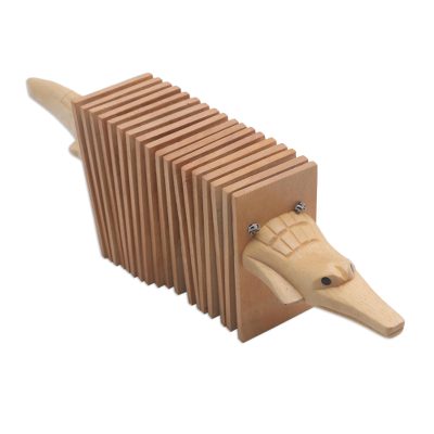 Crocodile Jempinis Wood Clacker Instrument from Bali - Crocodile Rhythm ...