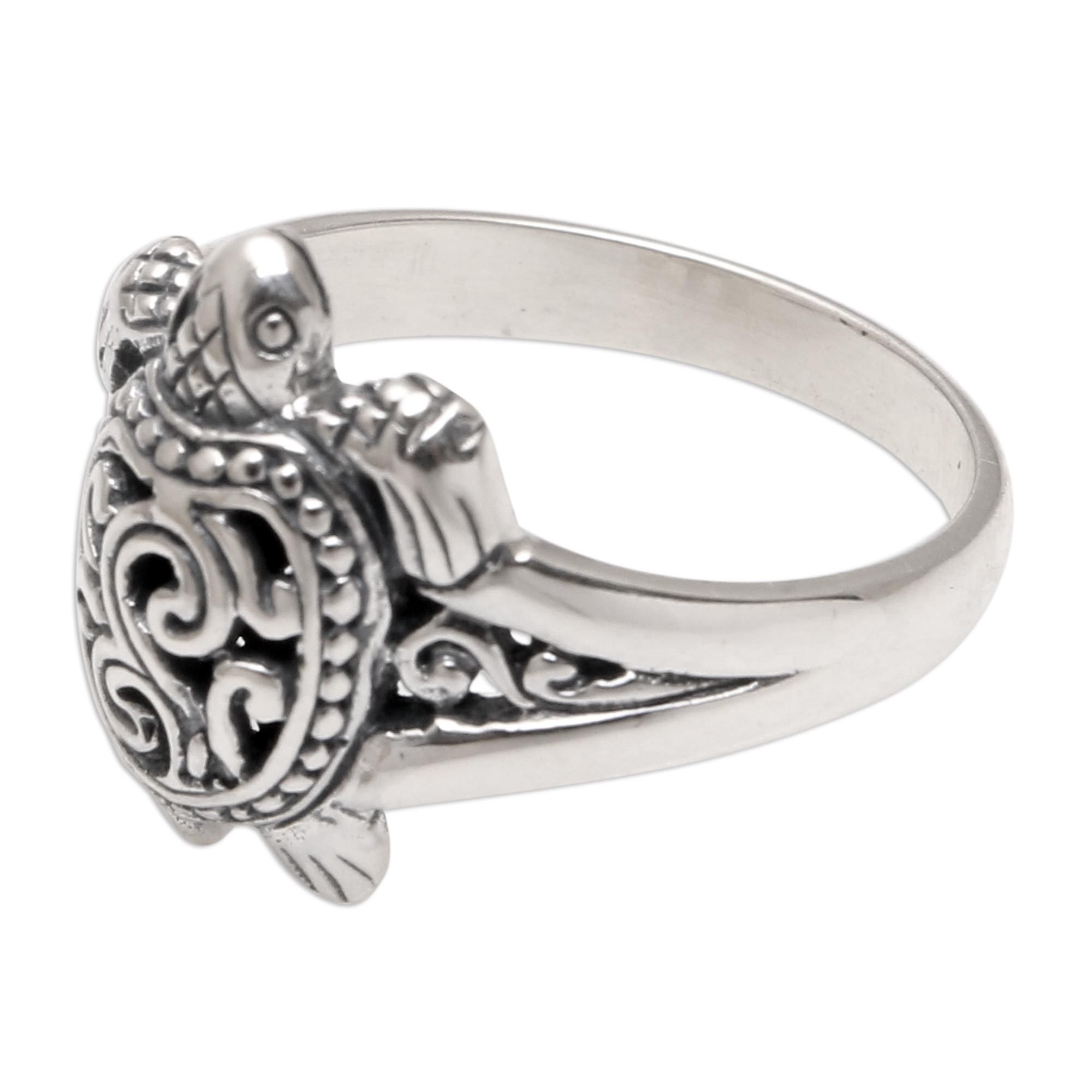 UNICEF Market | Sterling Silver Sea Turtle Band Ring from Bali ...