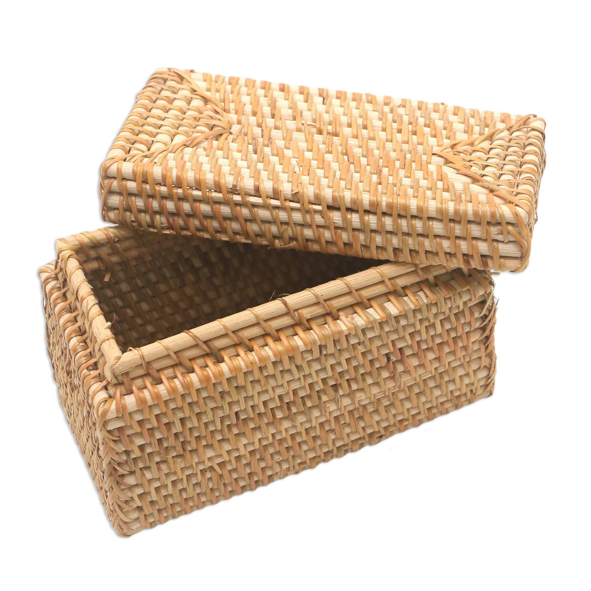 Handwoven Bamboo and Natural Fiber Basket from Bali - Lombok Storage ...