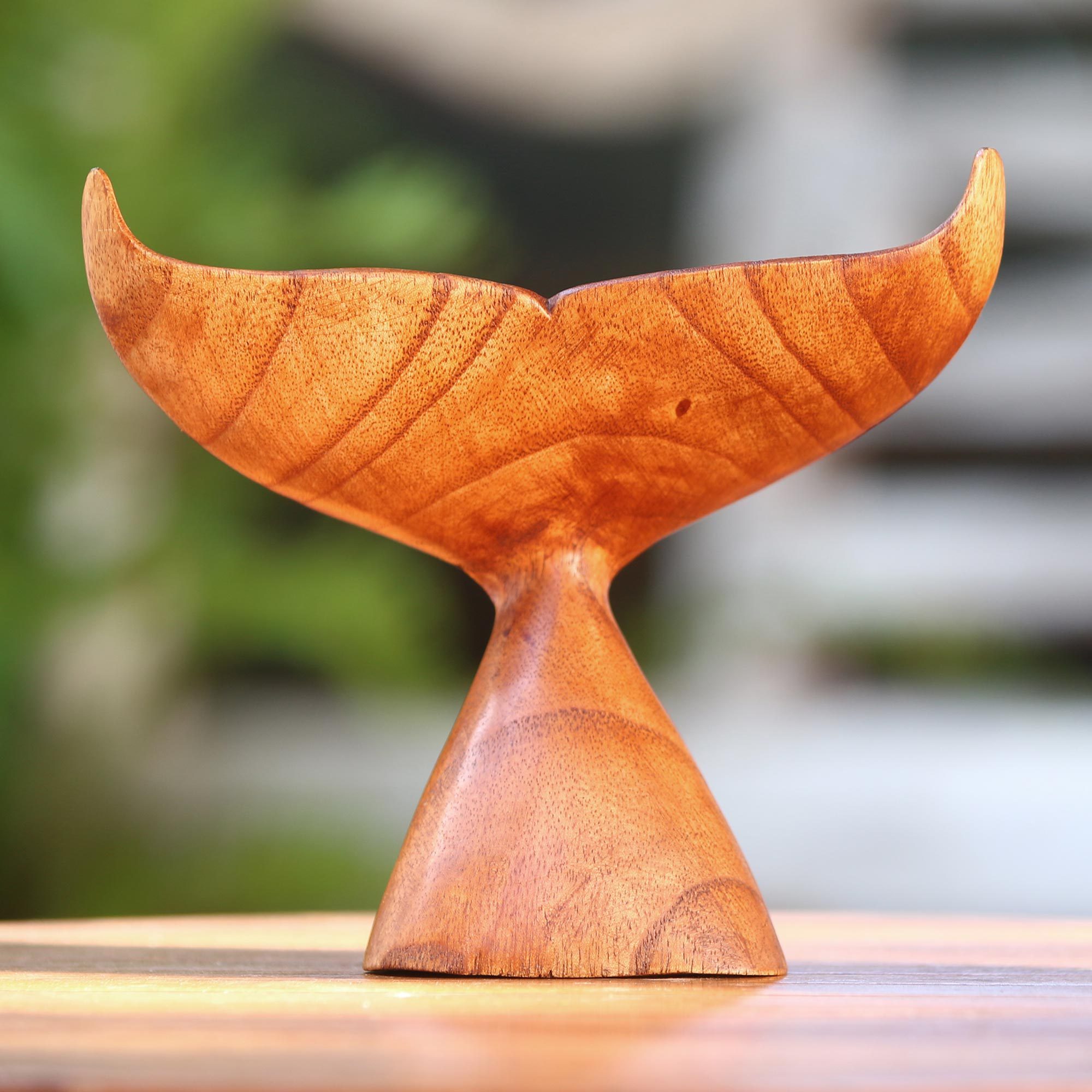 UNICEF Market | Suar Wood Whale Flipper Sculpture from Bali - Whale Tail