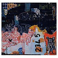 Modern Abstract Painting by a Javanese Artist - The Visioner | NOVICA