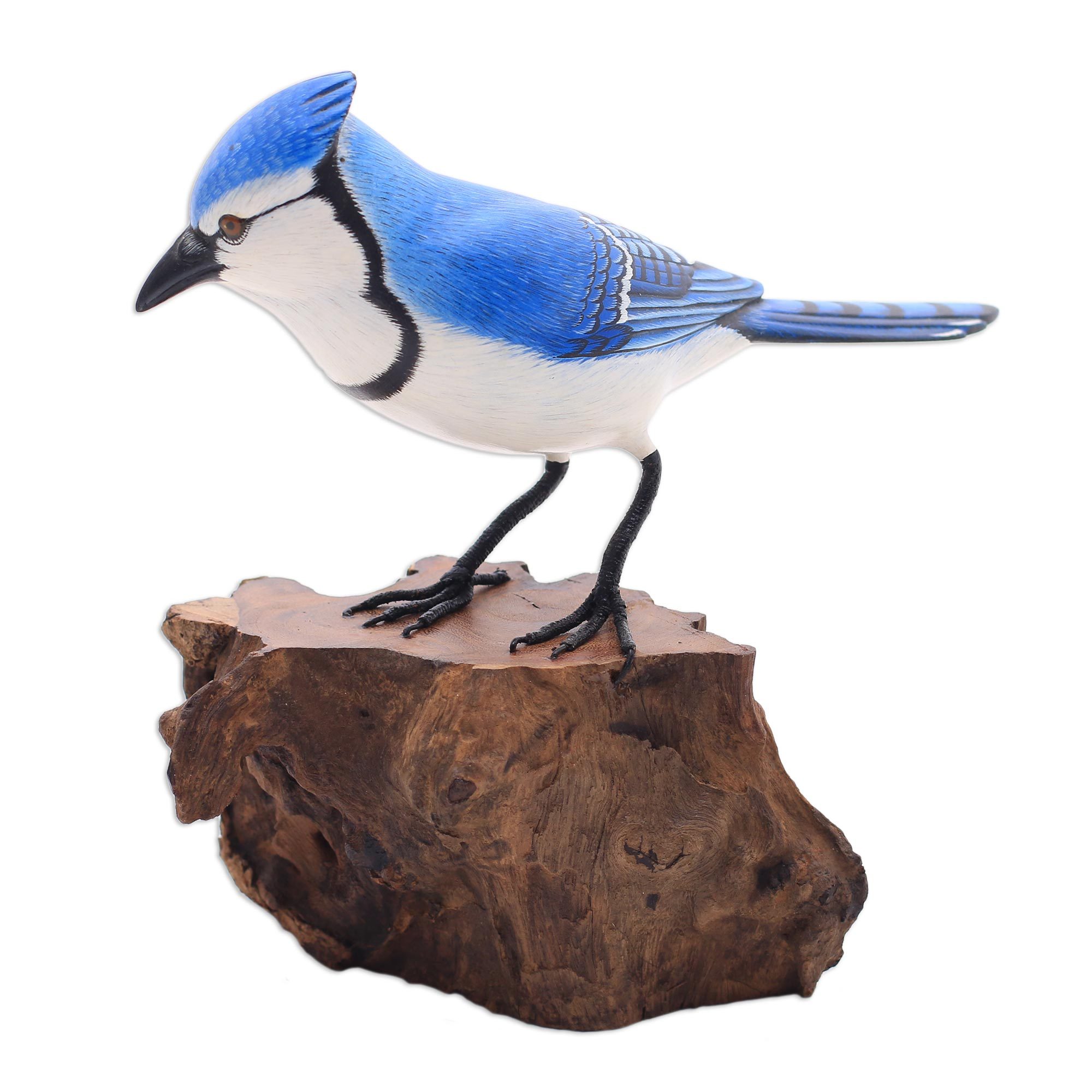 UNICEF Market | Hand-Painted Wood Blue Jay Sculpture from Bali ...