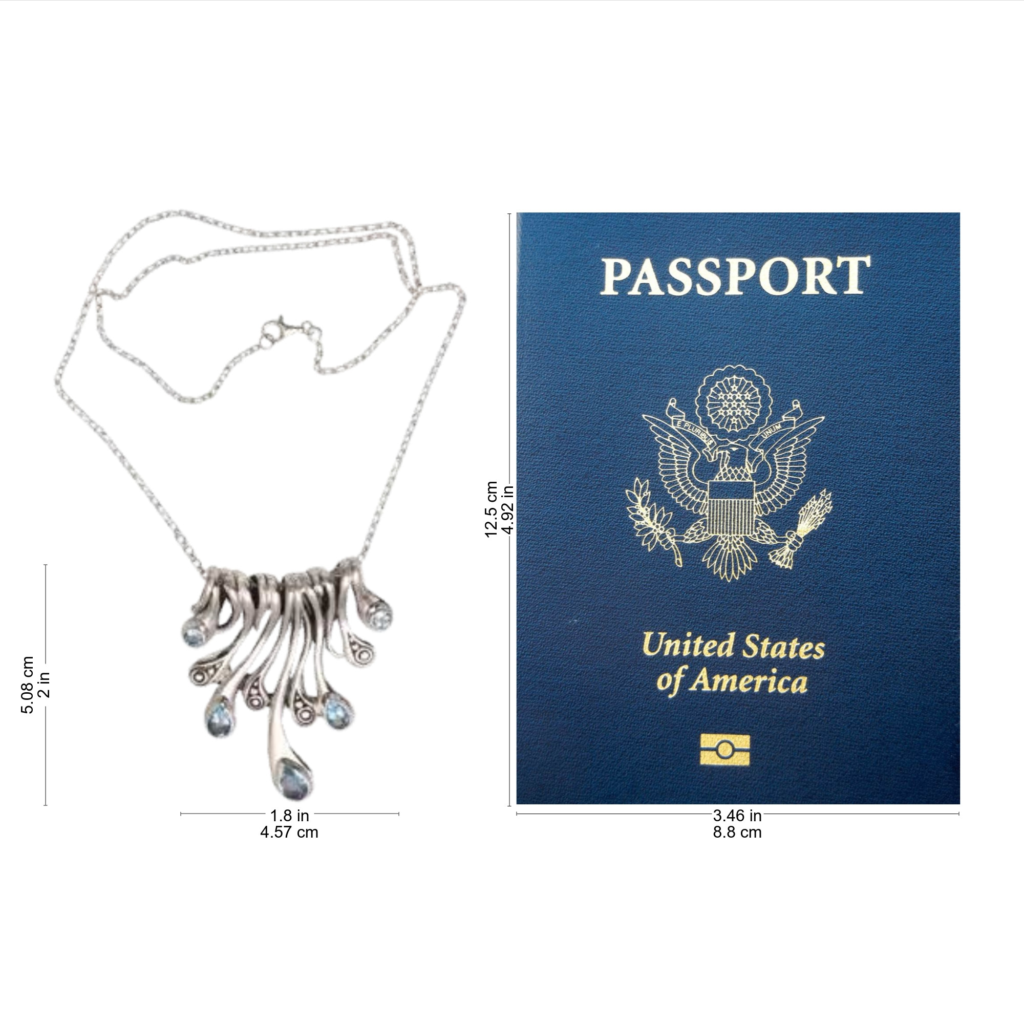 UNICEF Market | Teardrop Blue Topaz Pendant Necklace from Bali - Tears ...