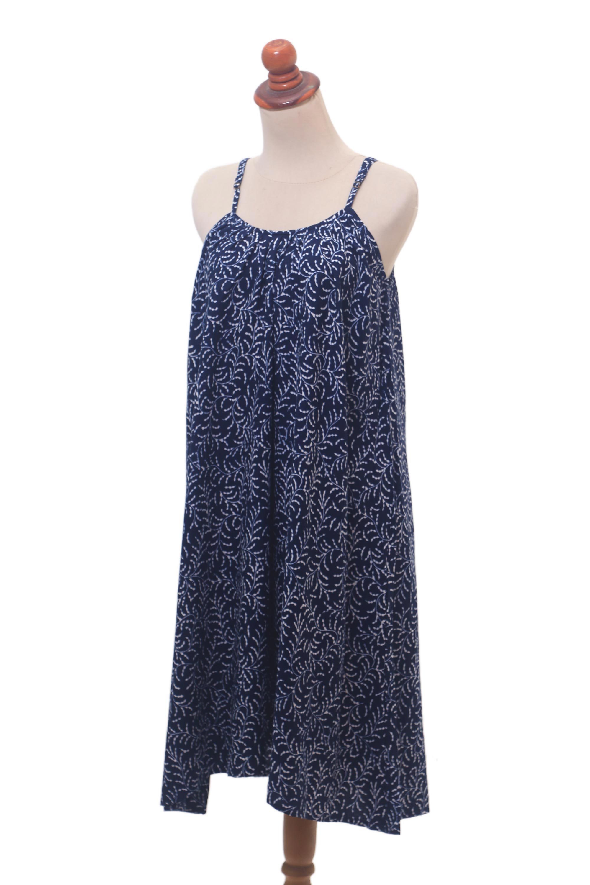 UNICEF Market | Batik Rayon Sundress in Midnight and White from Bali ...