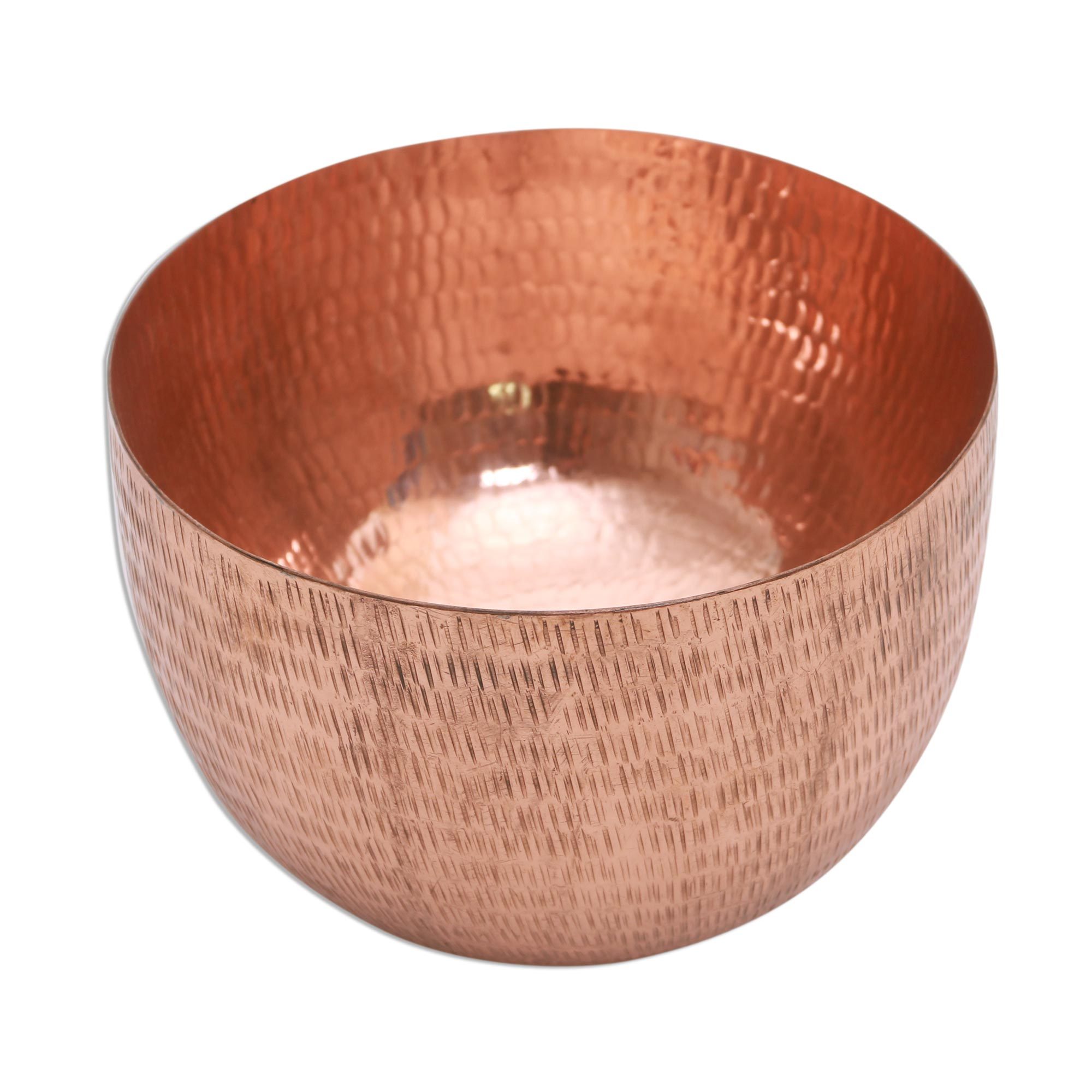 Hammered Copper Bowl Crafted in Java - Hammered Gleam | NOVICA