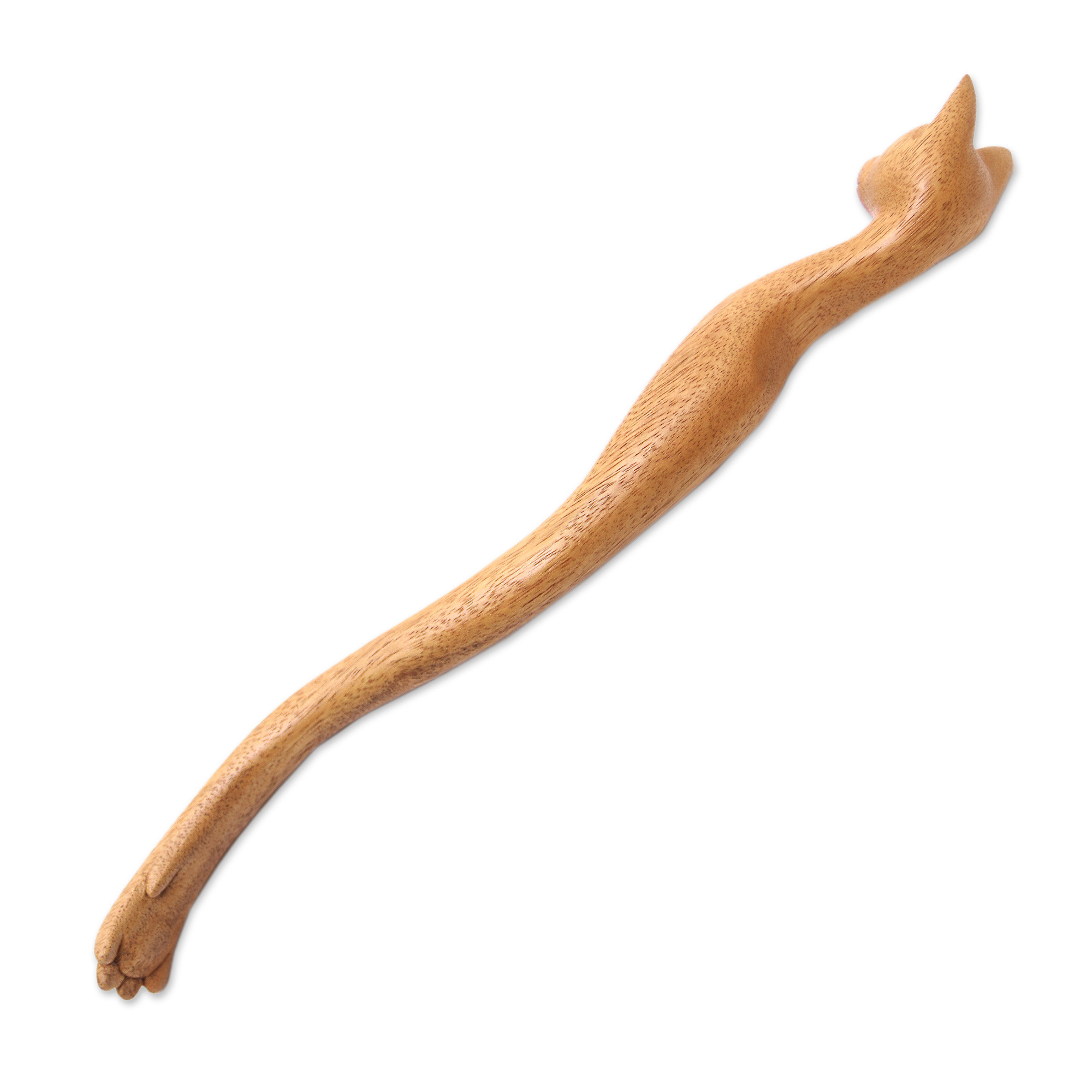 UNICEF Market | Cat-Themed Natural Wood Back Scratcher from Bali ...