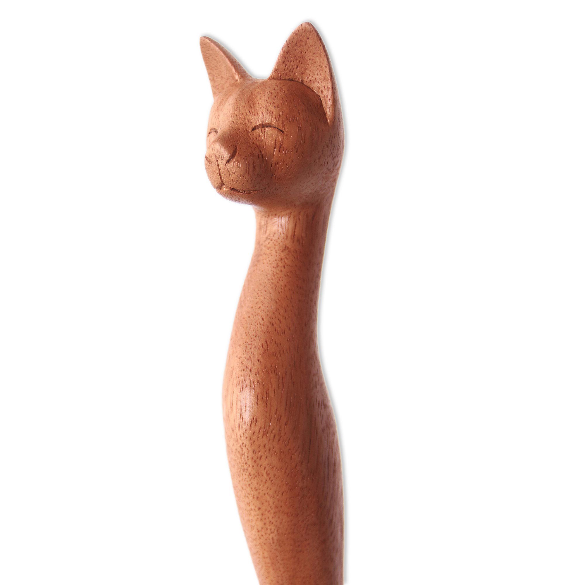 UNICEF Market | Cat-Themed Natural Wood Back Scratcher from Bali ...