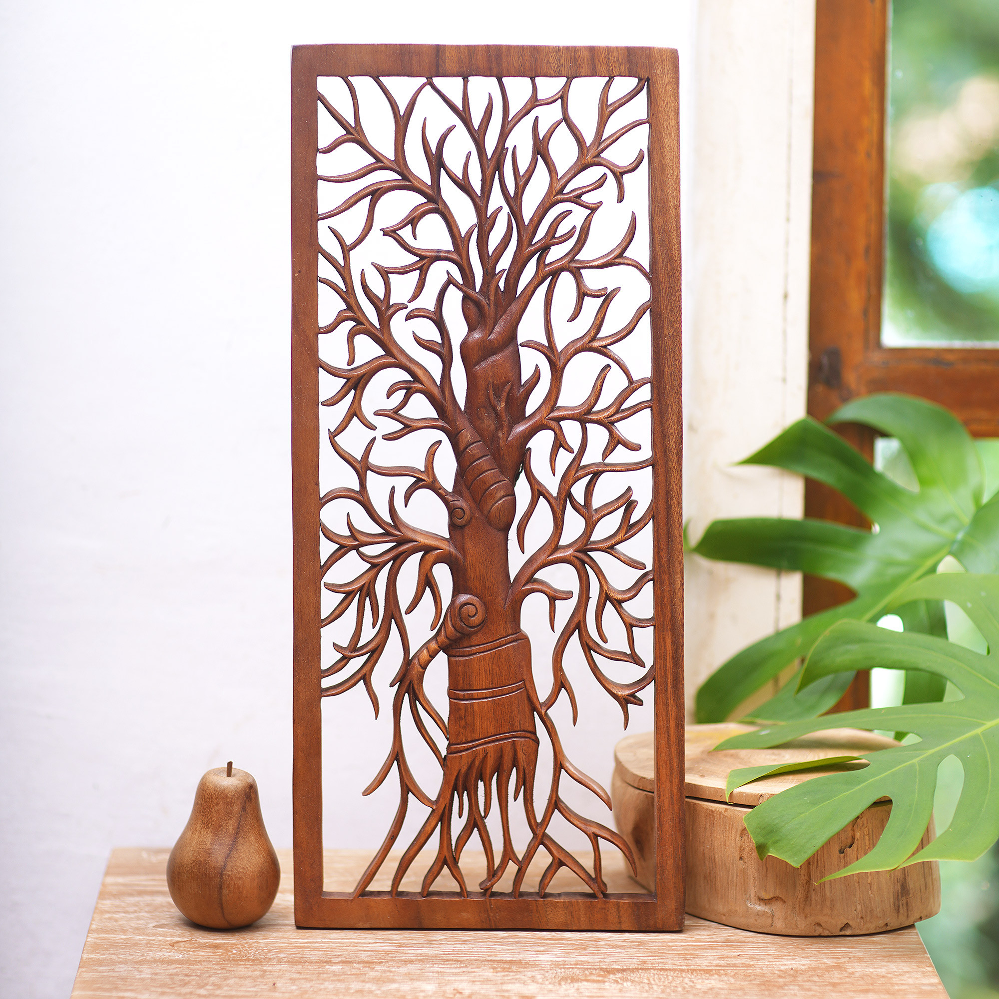 UNICEF Market | Intricate Tree Suar Wood Relief Panel from Bali ...