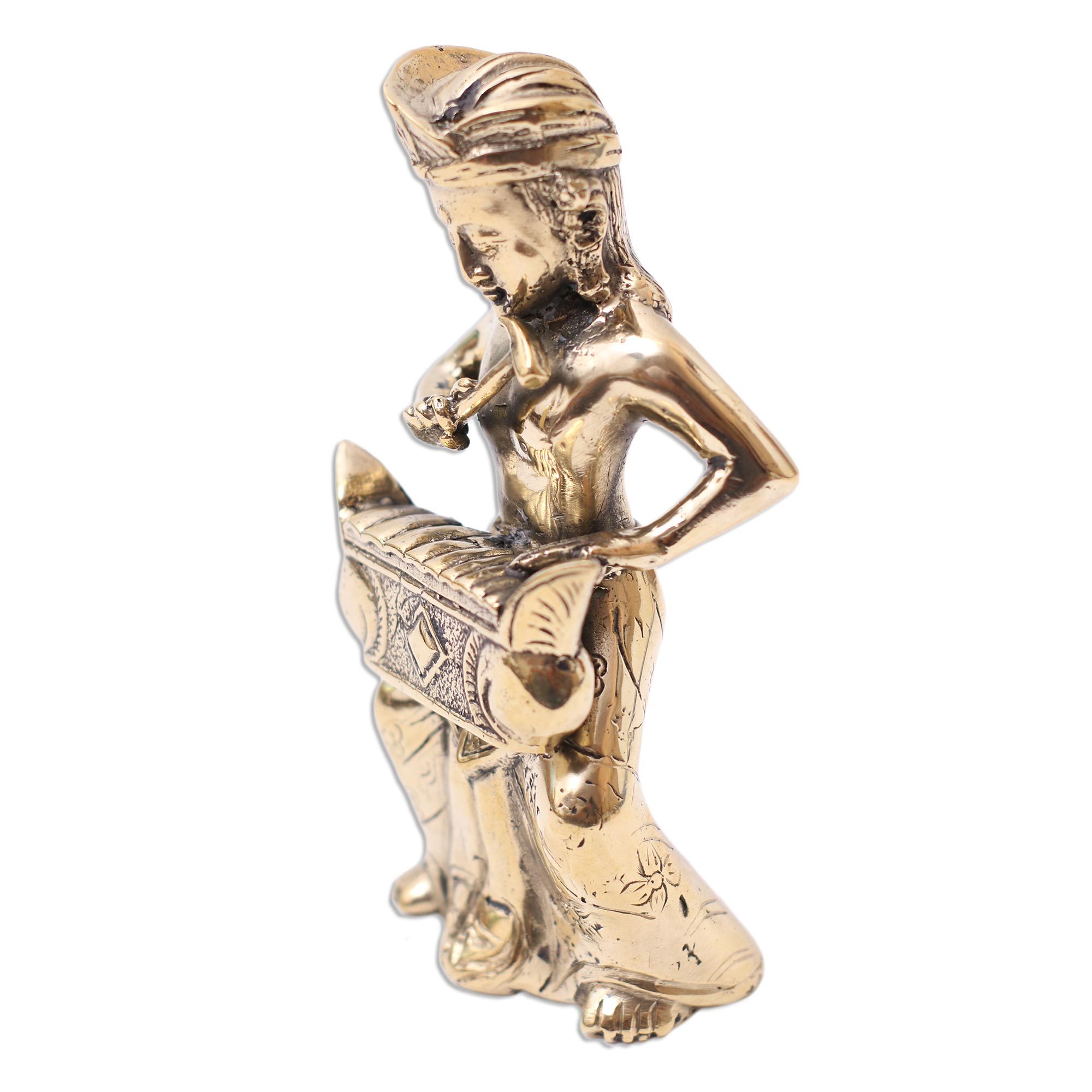 Bronze Sculpture of a Traditional Rindik Player from Bali - Rindik ...