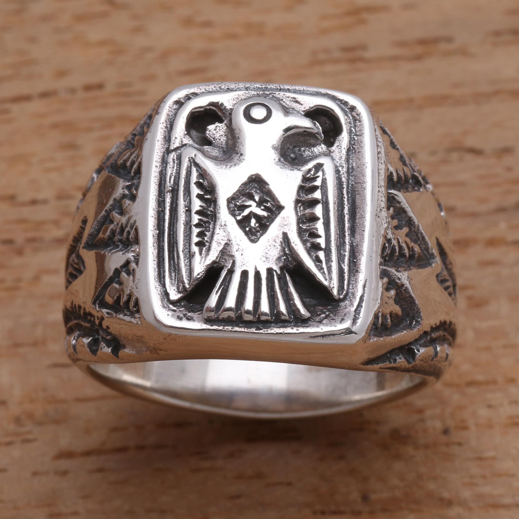 UNICEF Market | Sterling Silver Eagle Signet Ring Crafted in Bali ...