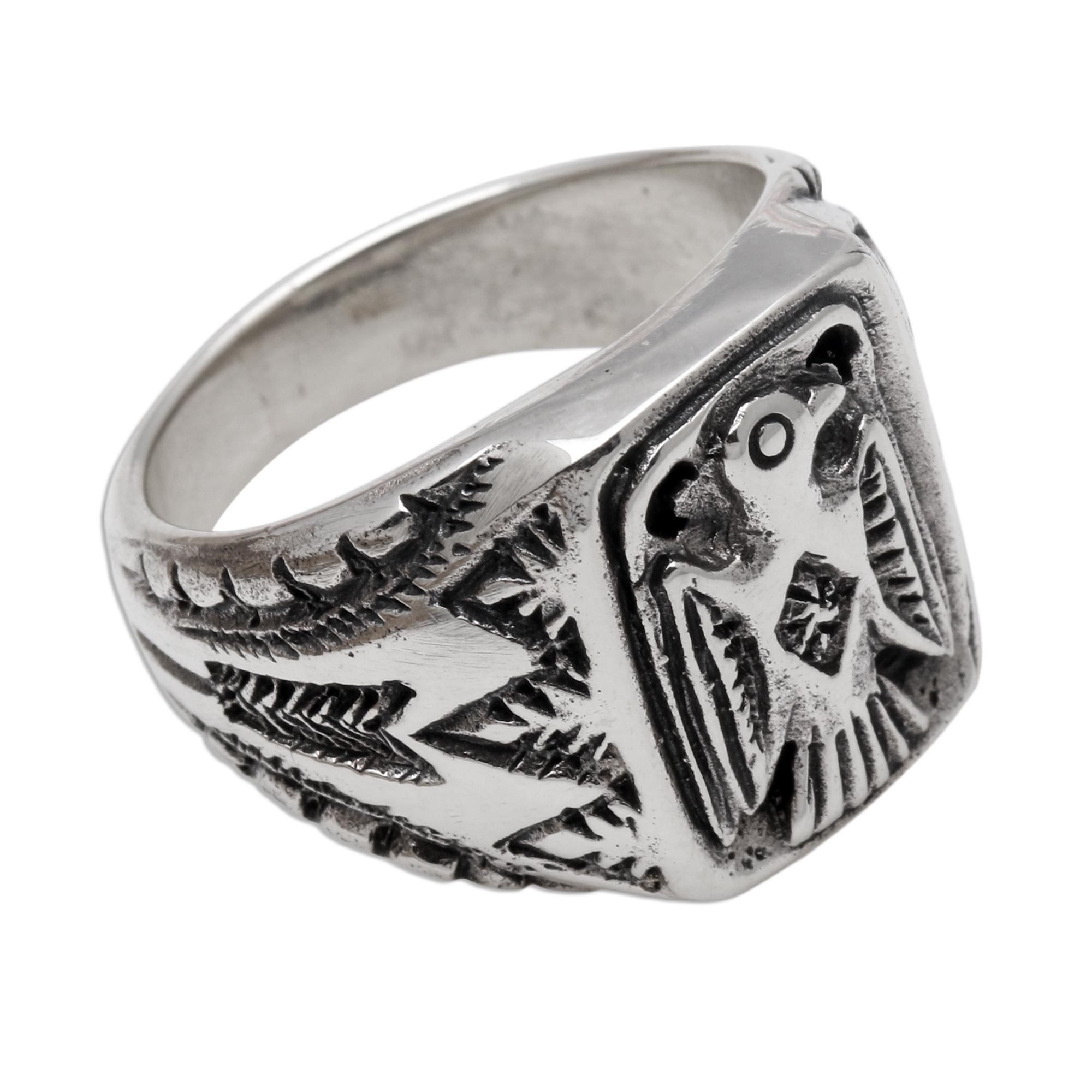 UNICEF Market | Sterling Silver Eagle Signet Ring Crafted in Bali ...