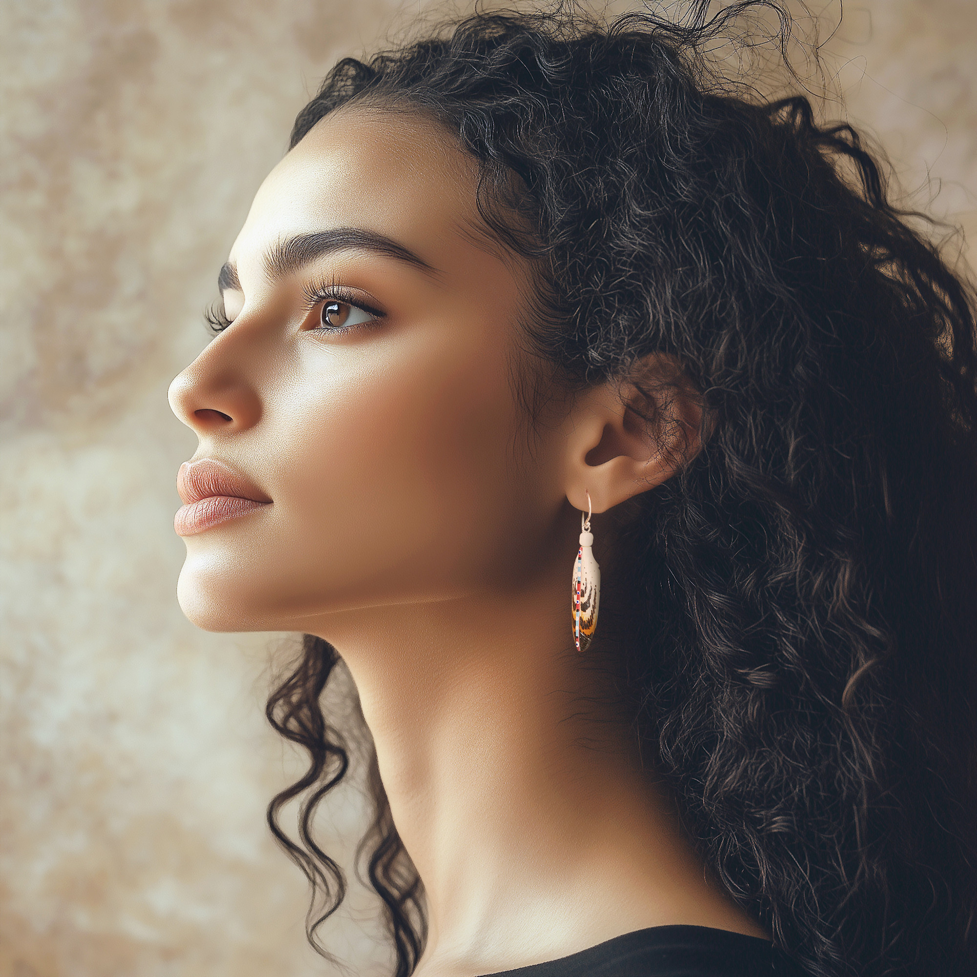 UNICEF Market | Handcrafted Falcon Feather Theme Earrings - Falcon Feather