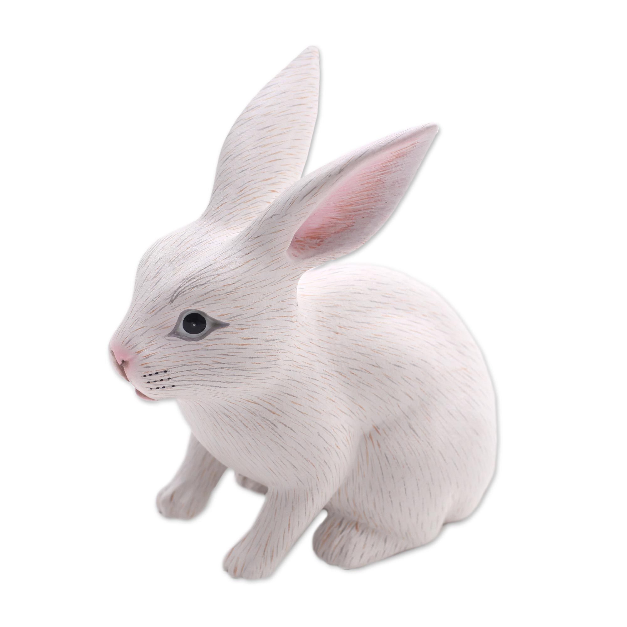 Balinese Signed White Bunny Rabbit Sculpture from Bali - Inquisitive ...