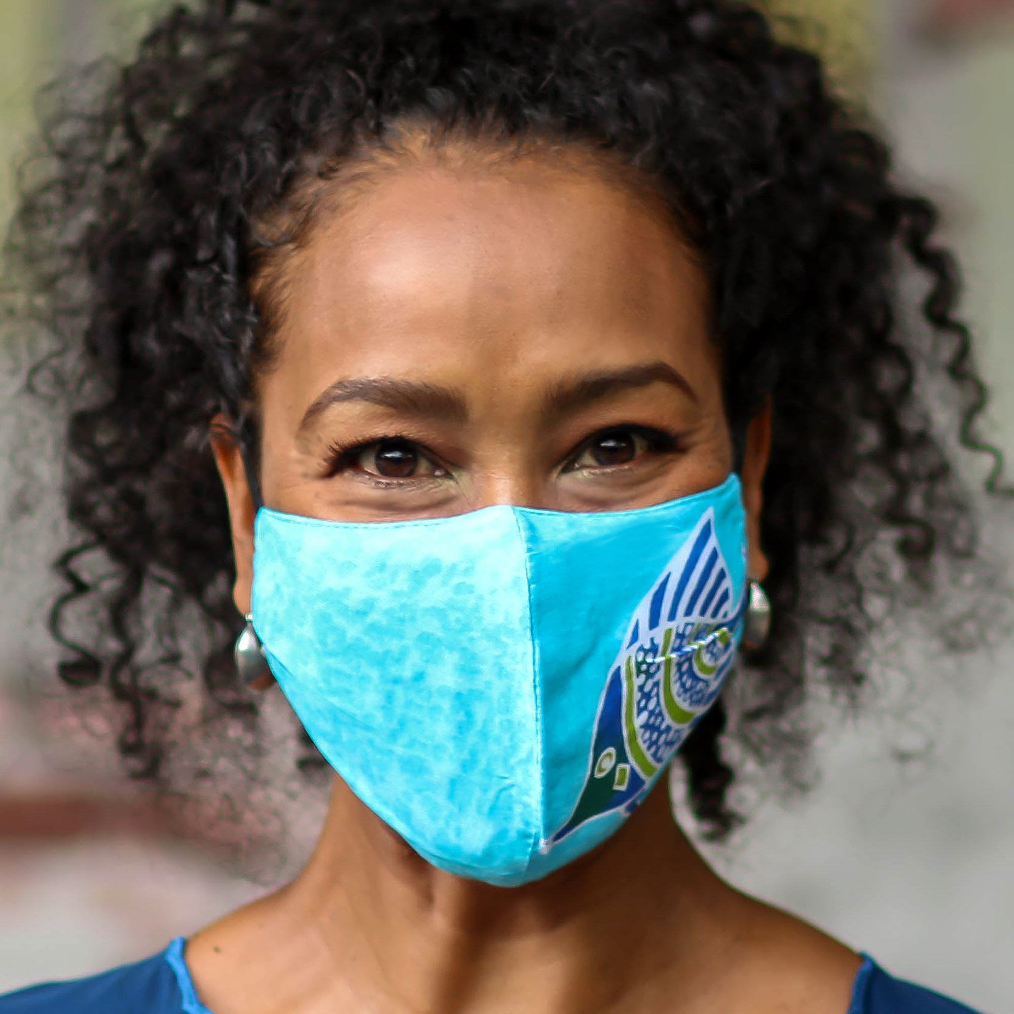 UNICEF Market | 3 Handmade Rayon Batik Fish Cotton 2-Layer Face Masks ...