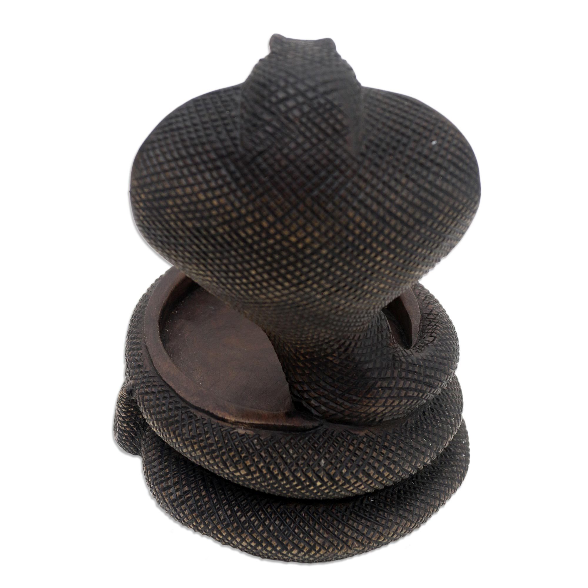 UNICEF Market | Carved Wood Cobra Catch-All - Cobra Strike