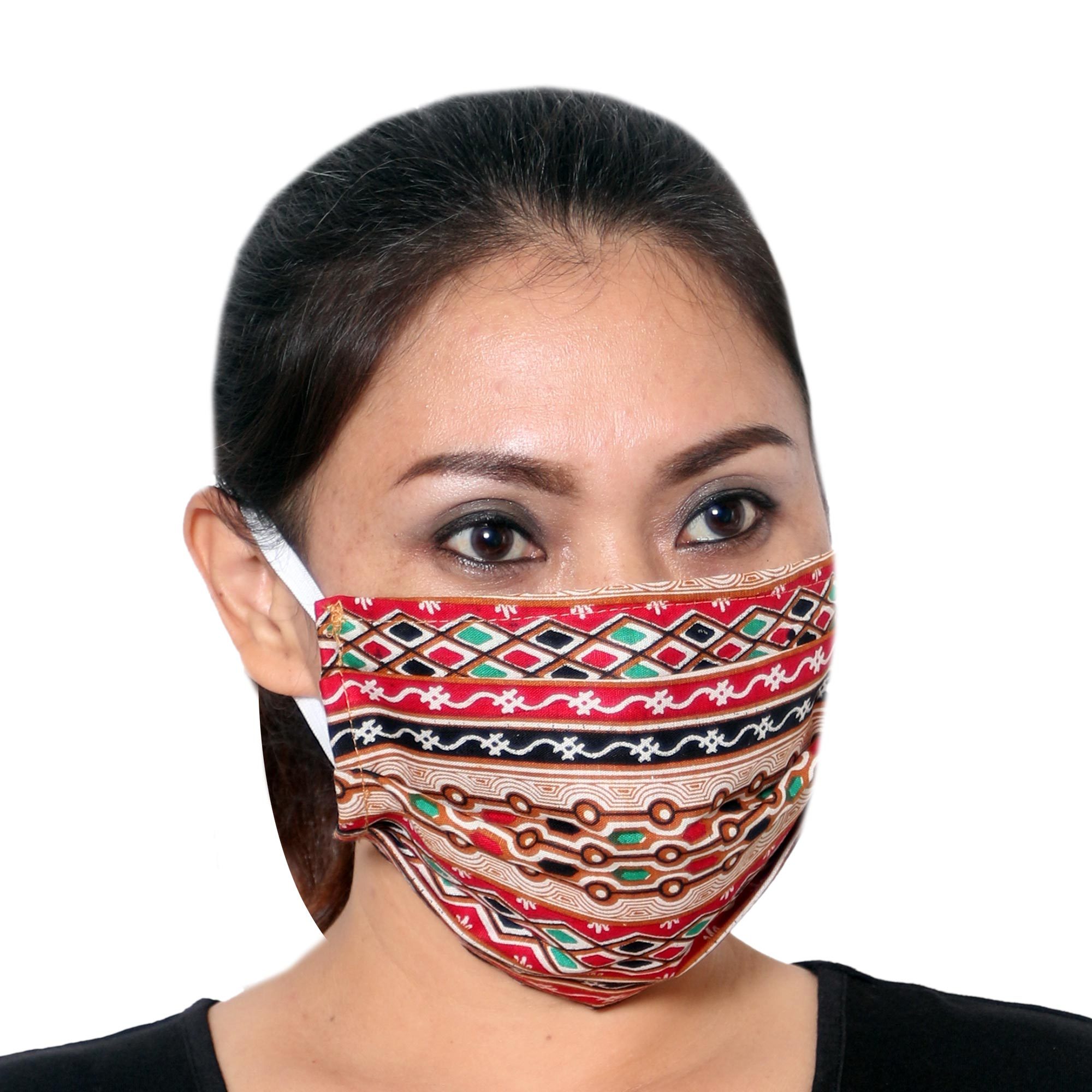 UNICEF Market | 3 Multicolor Cotton Print Pleated 2-Layer Face Masks ...