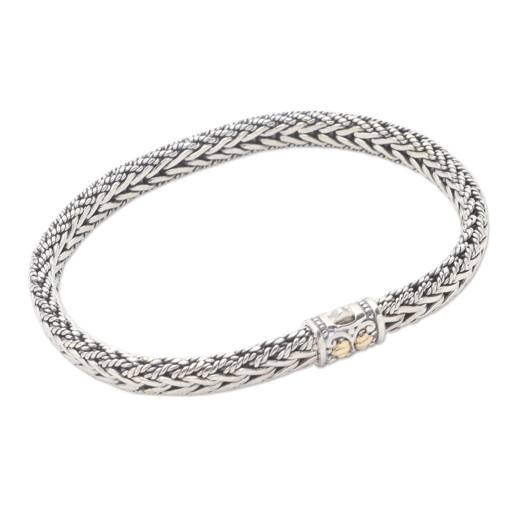Handmade Sterling Silver and Gold Accented Braided Bracelet - Well ...