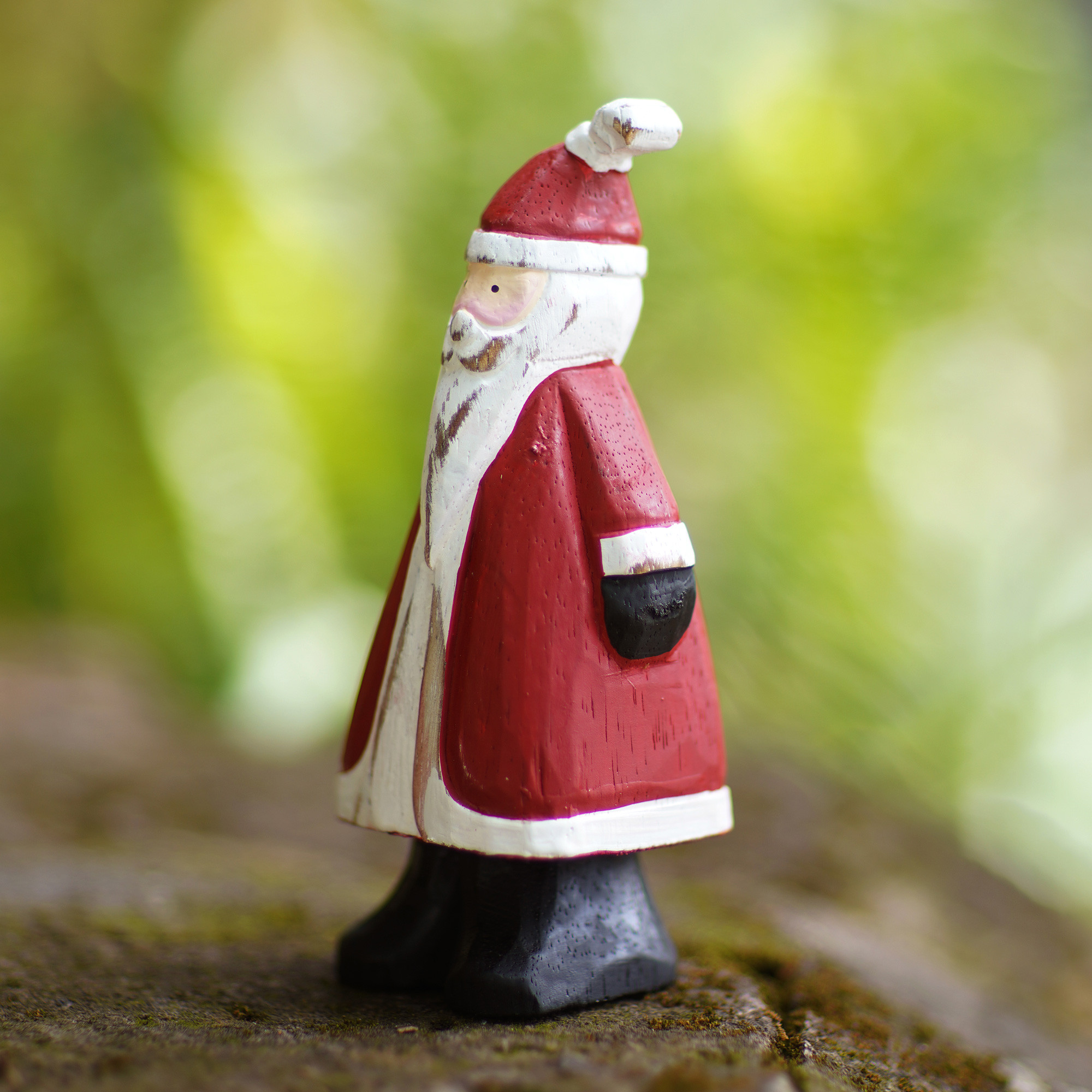 Rustic Hand Carved Wooden Santa Claus - Country Santa | NOVICA