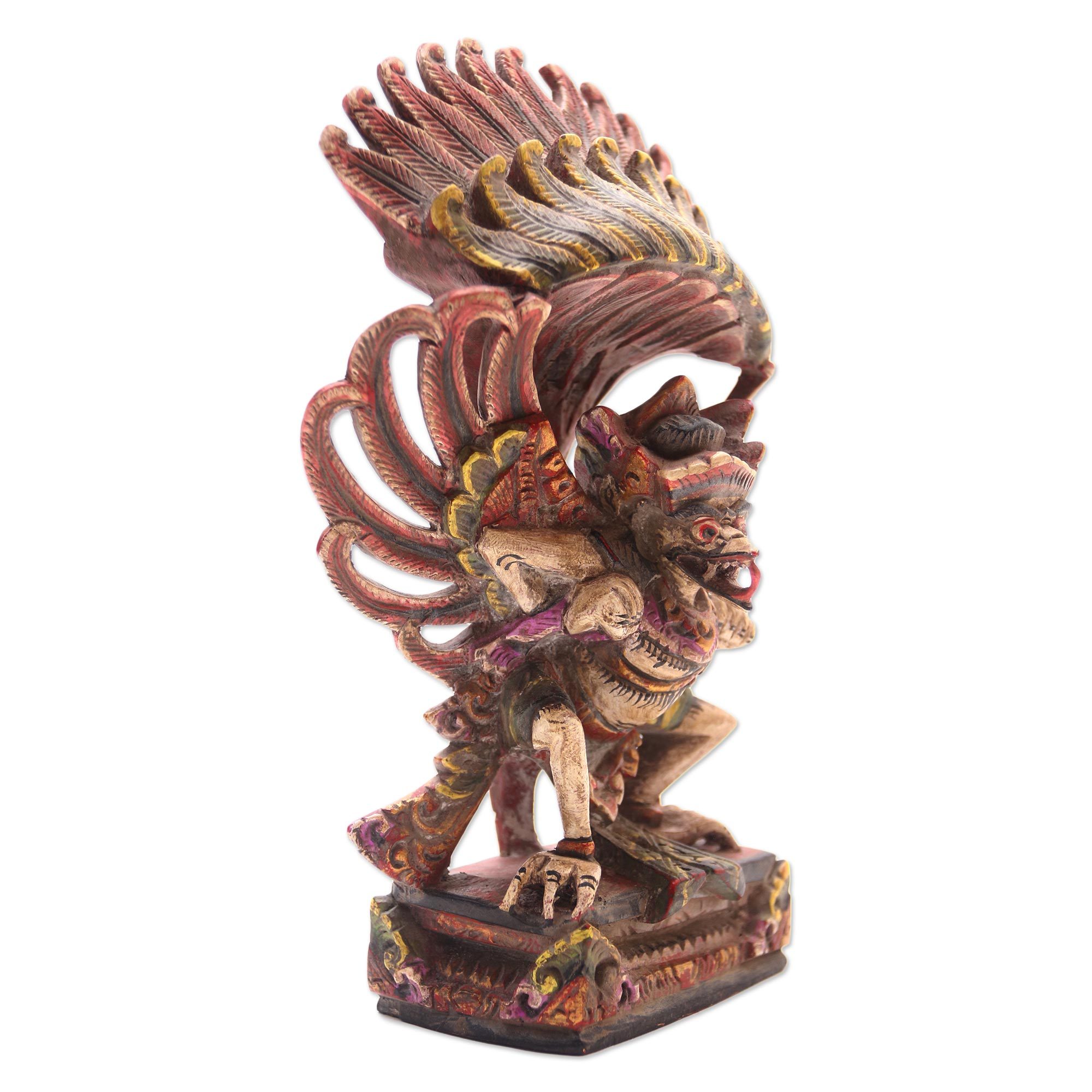 UNICEF Market | Hand Crafted Acacia Wood Garuda Sculpture - Flying Garuda