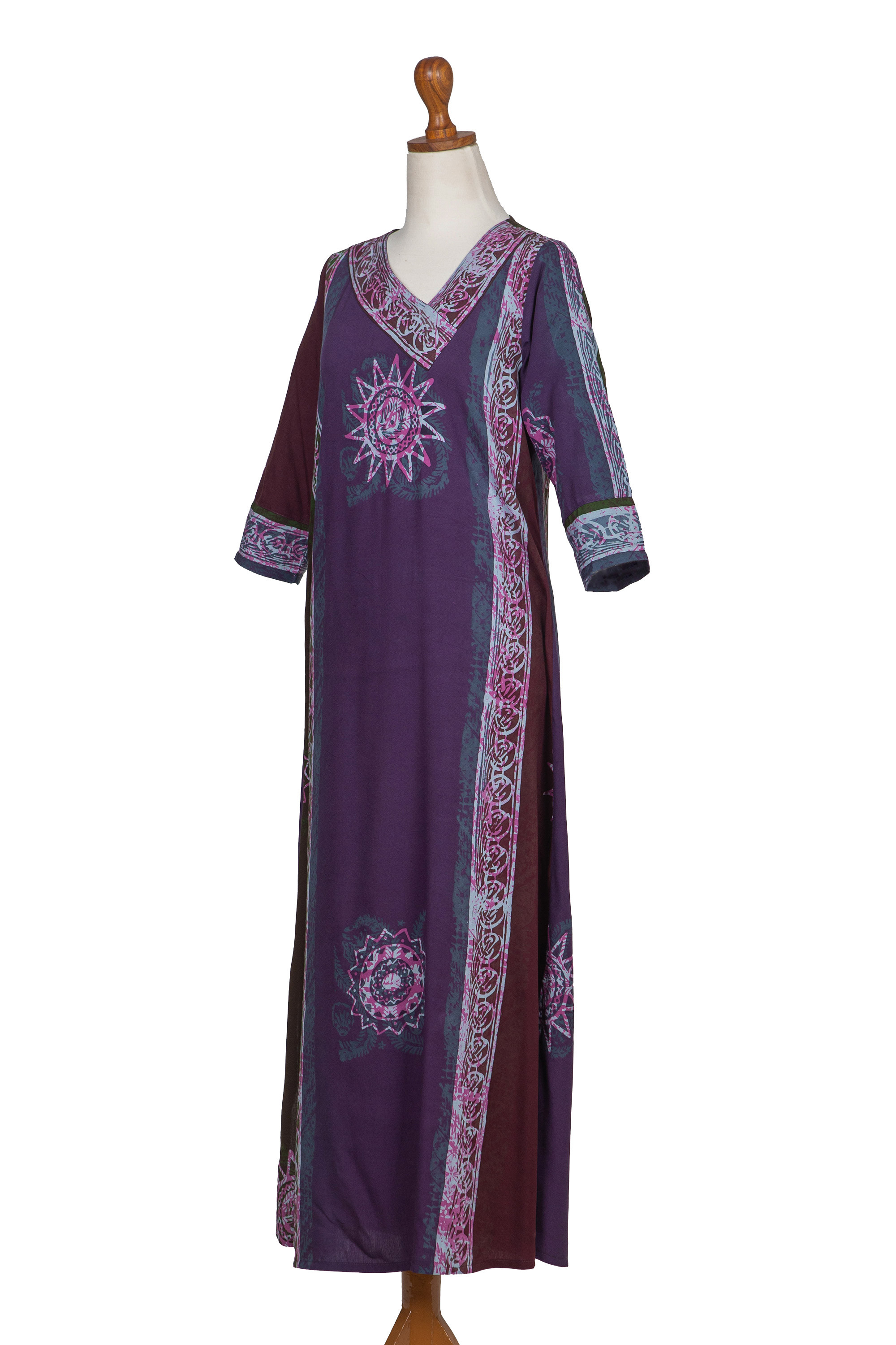 UNICEF Market | Handmade Batik Rayon Maxi Dress from Bali - Vintage Batik