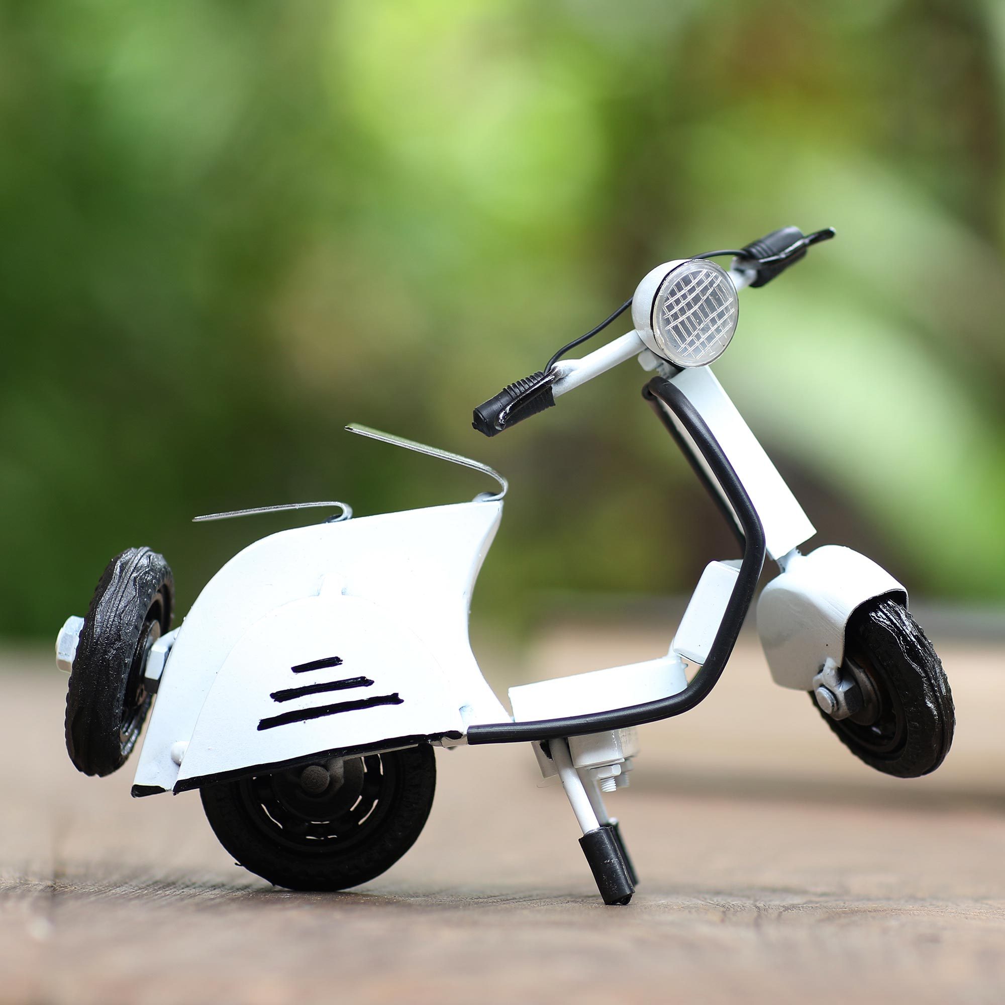 Hand Made Recycled Metal Scooter Sculpture - Spirited Scooter in White ...
