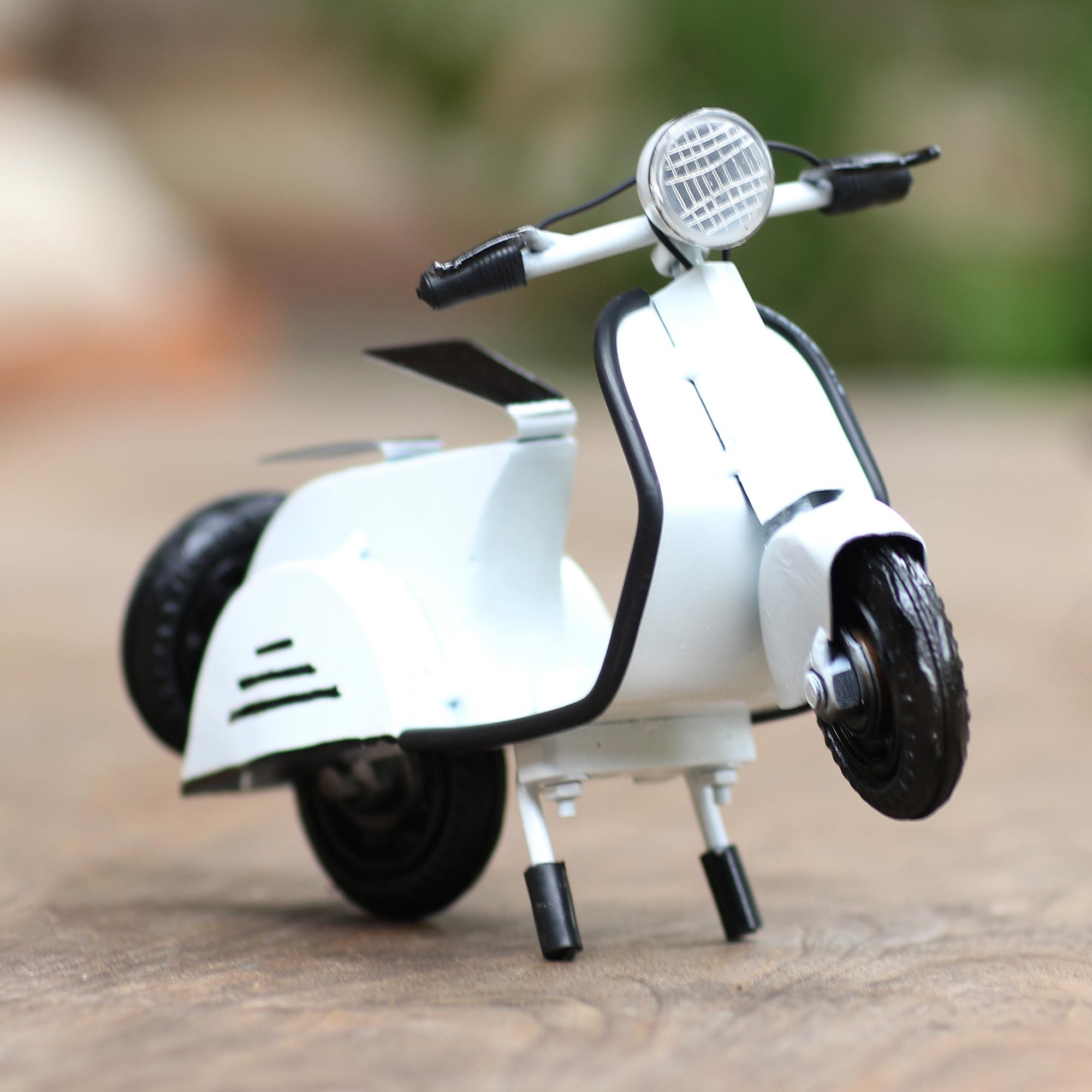 Hand Made Recycled Metal Scooter Sculpture - Spirited Scooter in White ...