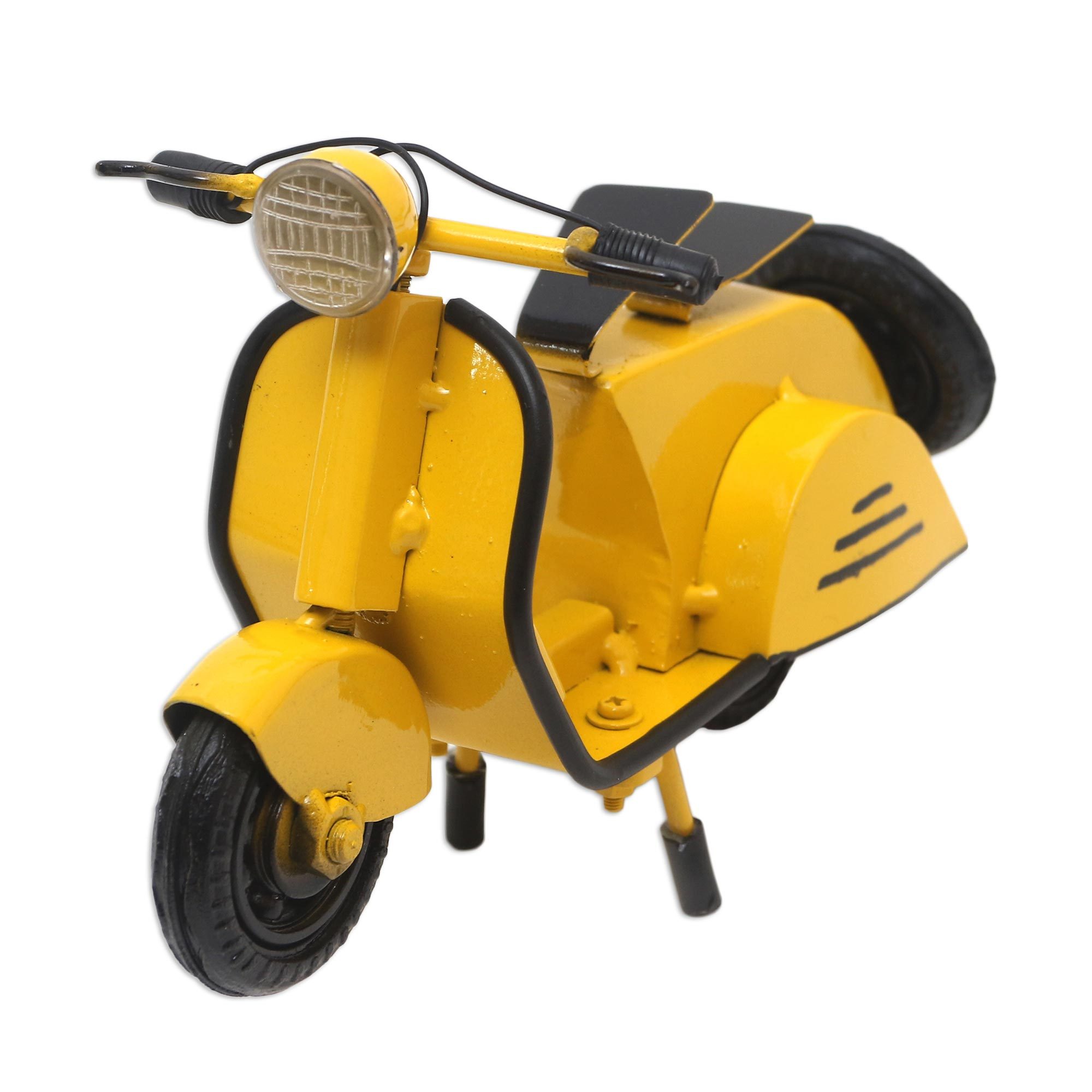 Artisan Crafted Recycled Metal Scooter Sculpture - Spirited Scooter in ...