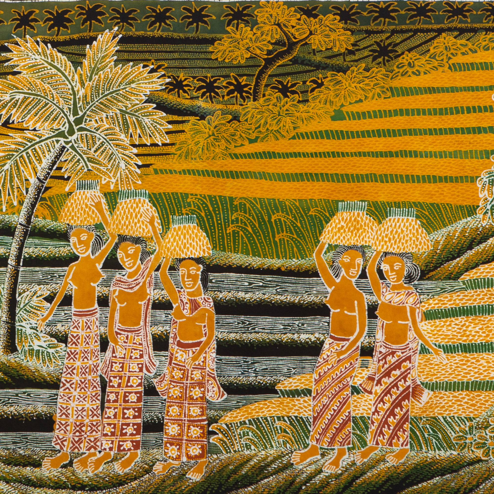 Unique Cotton Batik Painting of the Community Rice Harvest - Gotong ...