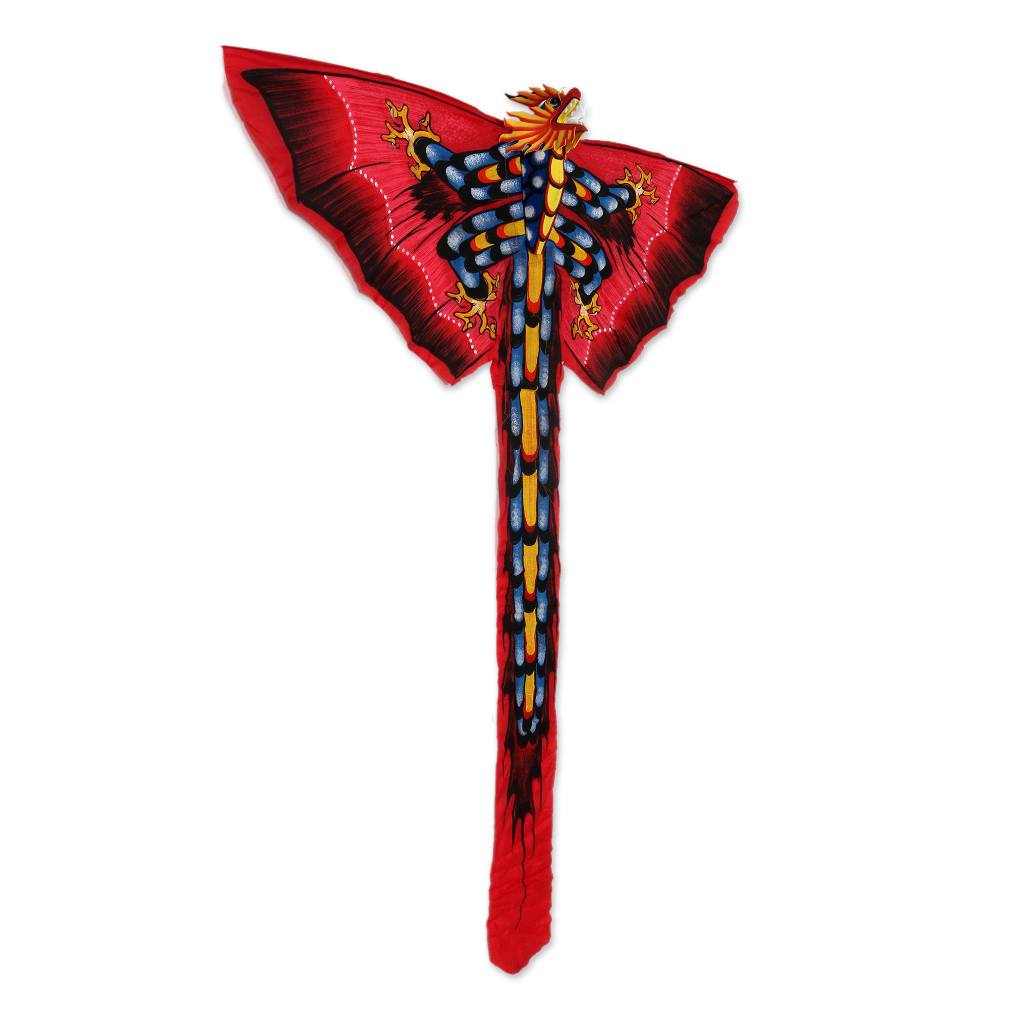 Hand Painted Nylon Fiery Red Balinese Dragon Kite - Red Basuki Dragon ...