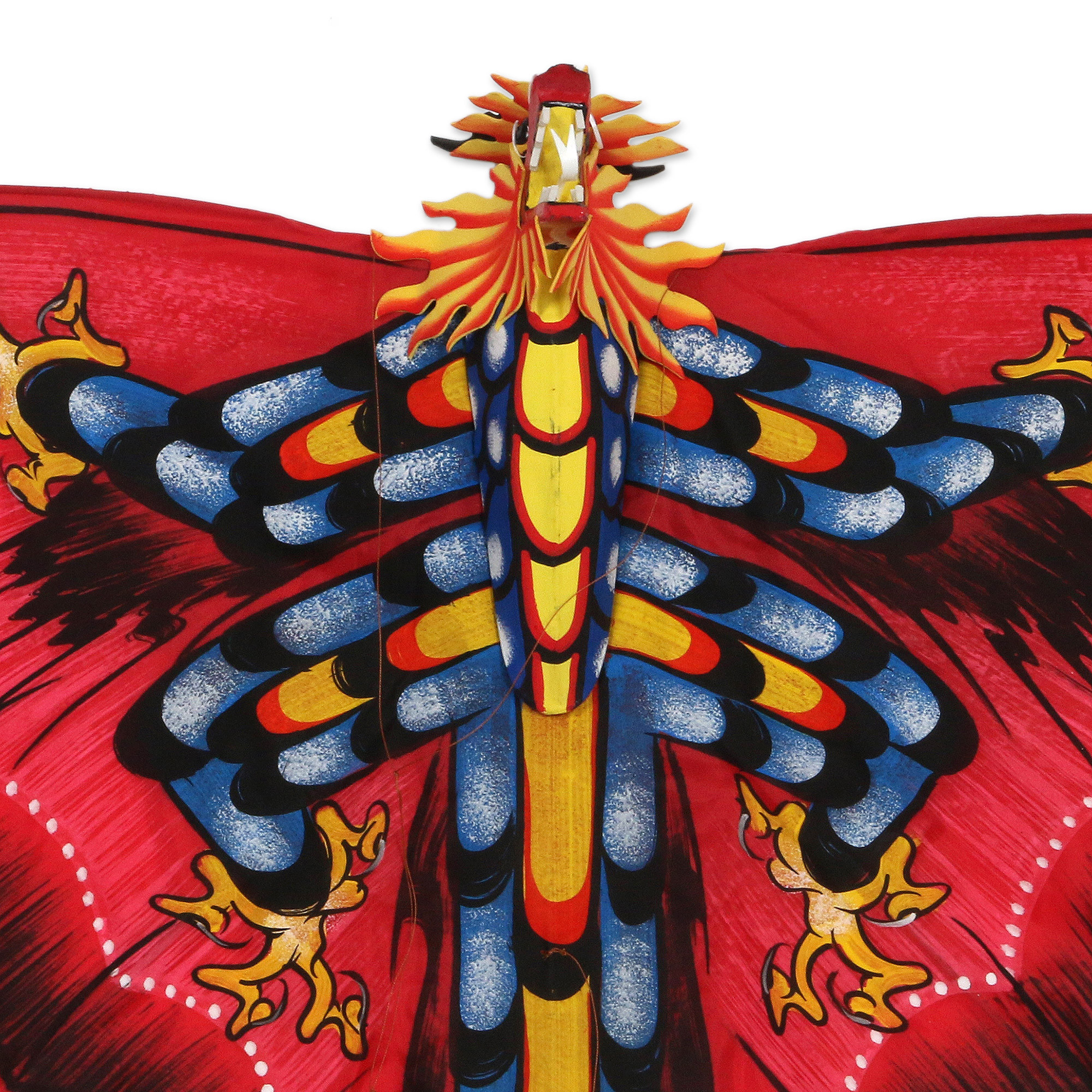 Hand Painted Nylon Fiery Red Balinese Dragon Kite - Red Basuki Dragon ...