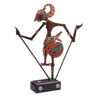 Handcrafted Traditional Klepu Wood Arjuna Shadow Puppet - Dashing ...