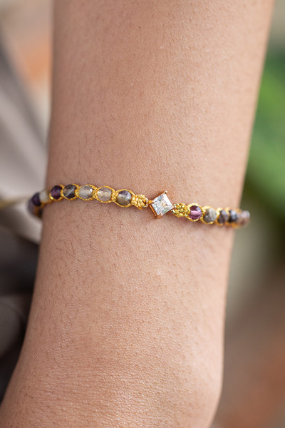 Gold-Accented Bracelet with Tourmaline and Recycled Glass - Be Posh ...