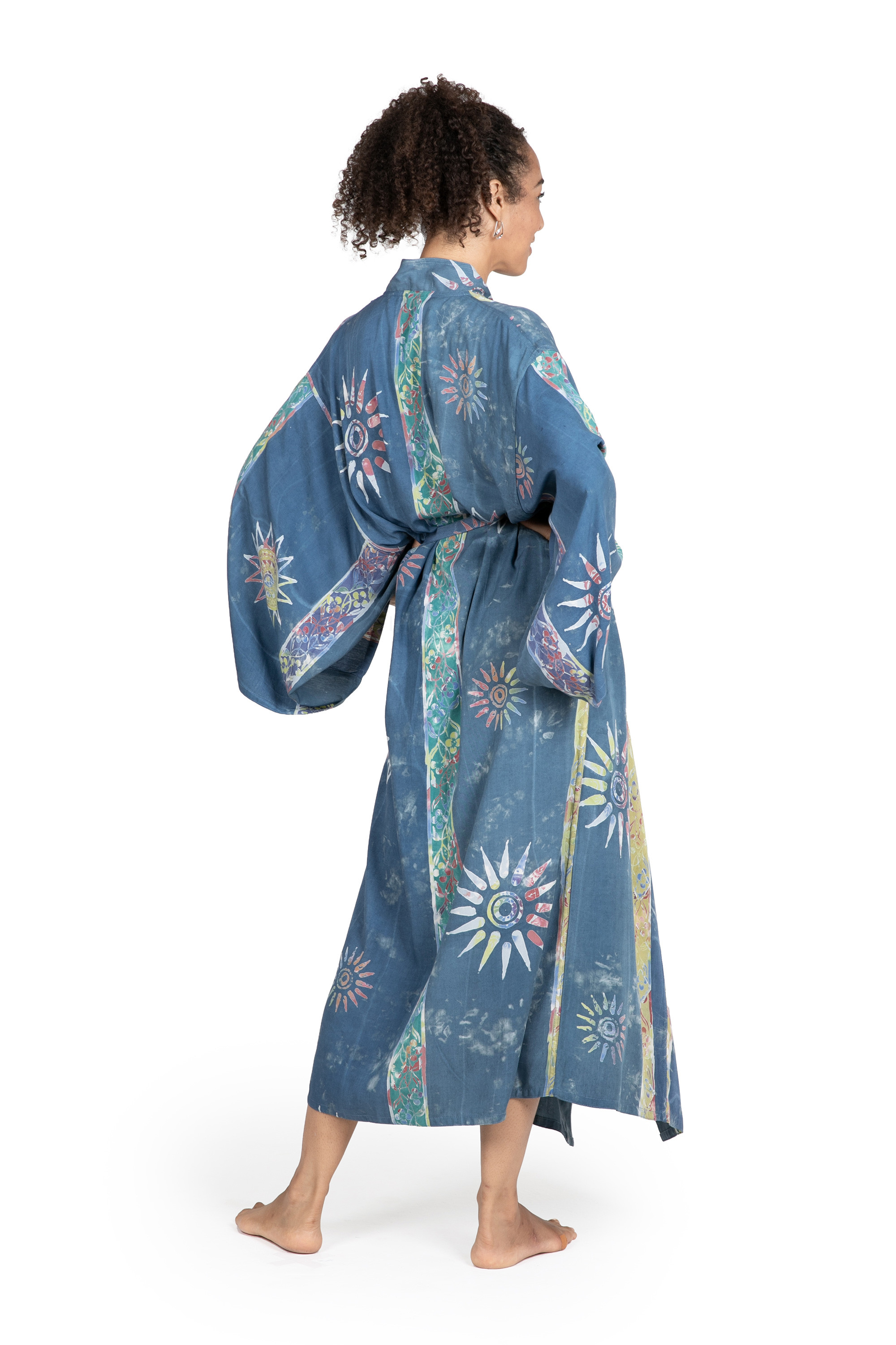UNICEF Market | Women's Handcrafted Batik Robe - Midnight in Blue