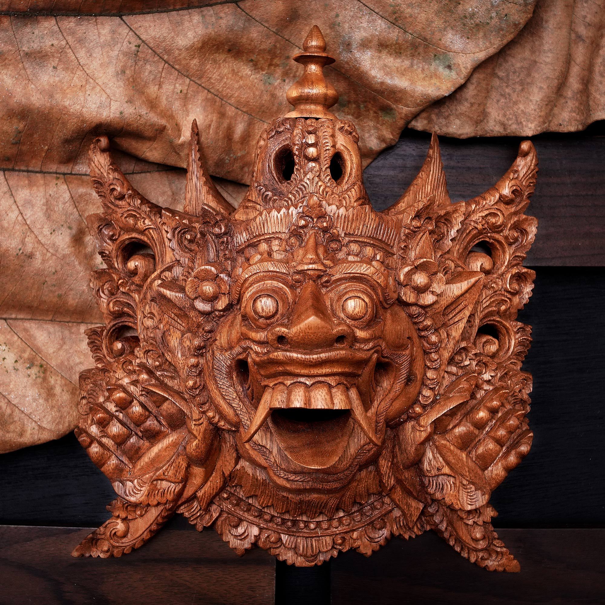 Balinese Carved Wood Mask Depicting Alengka King of Alengka - Rahwana ...