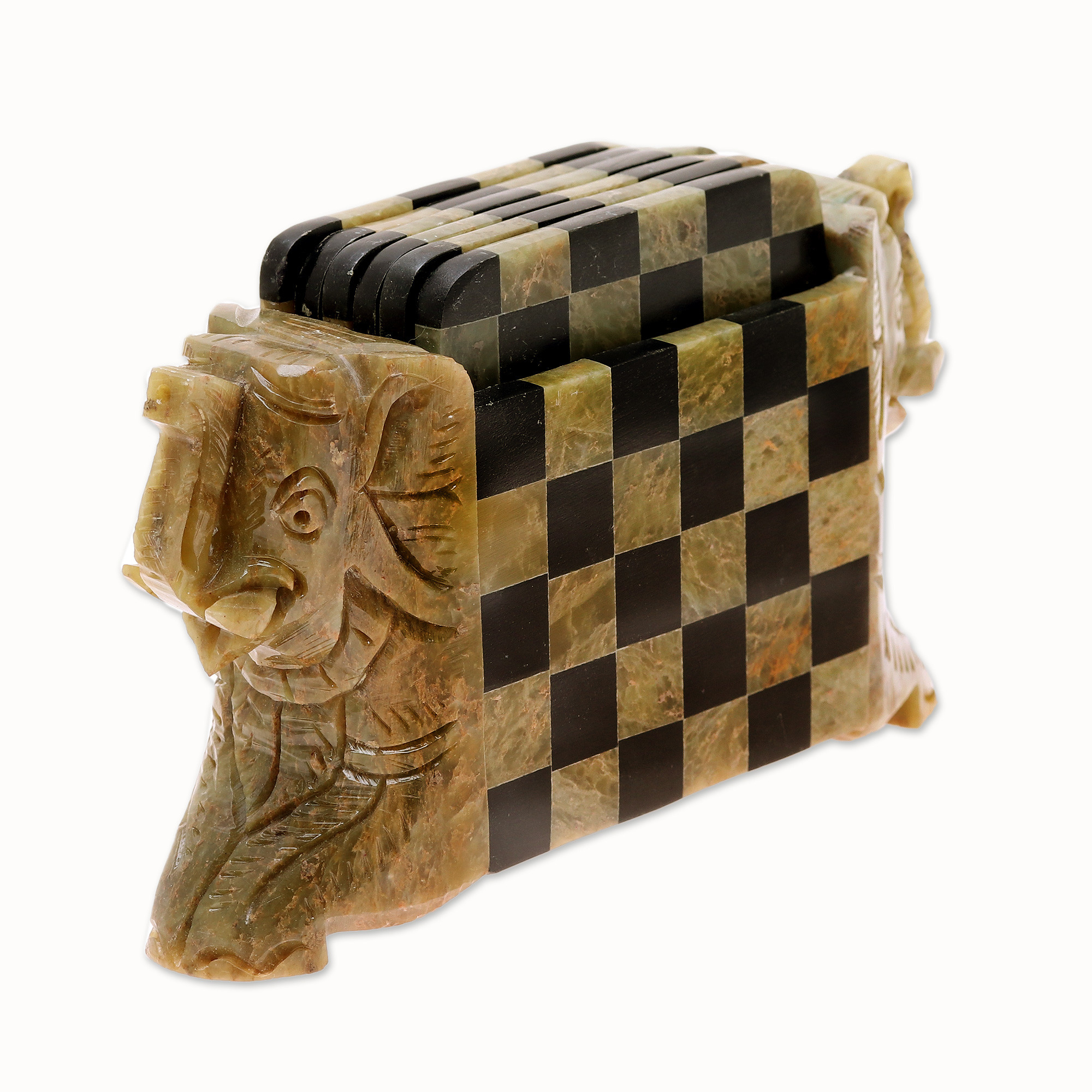 UNICEF Market | Natural Soapstone Hand Crafted Coasters and Holder ...