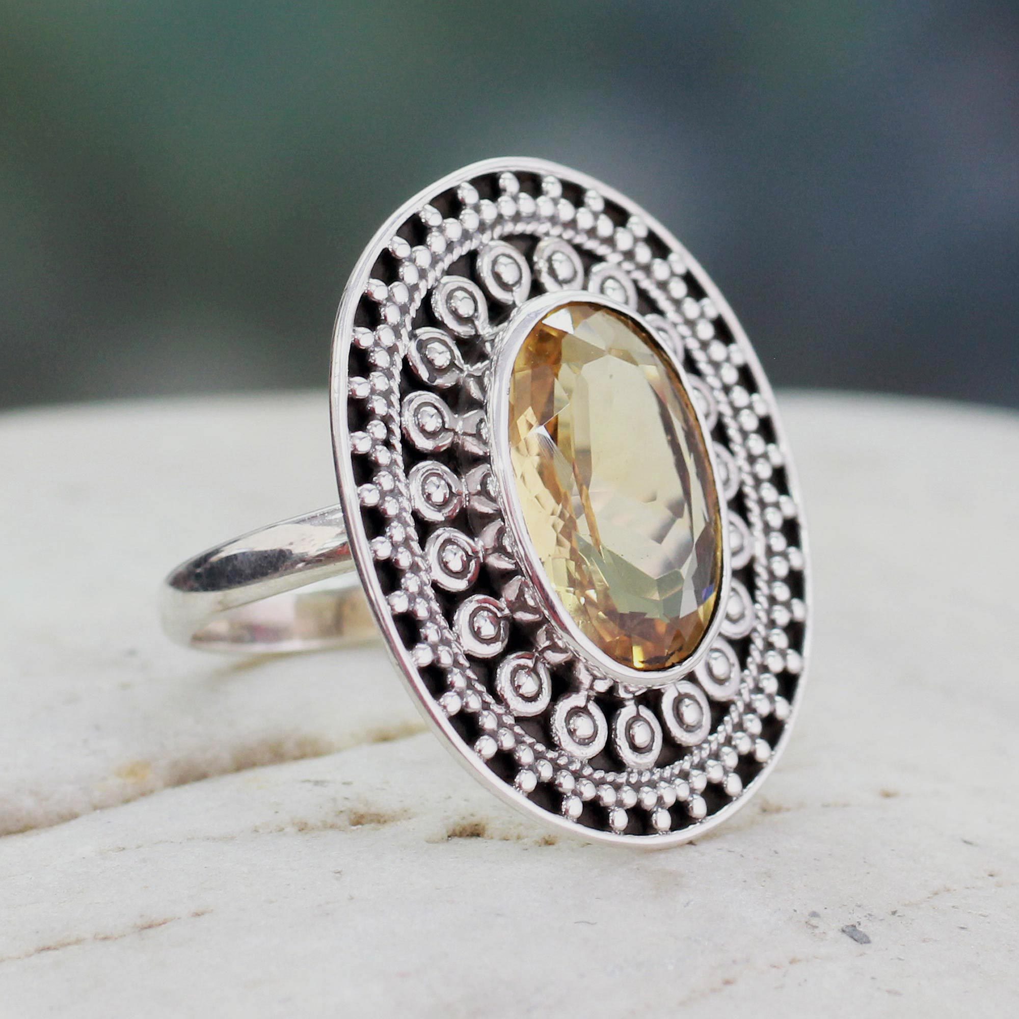 UNICEF Market | Silver Citrine Artisinal Ring - European Dream