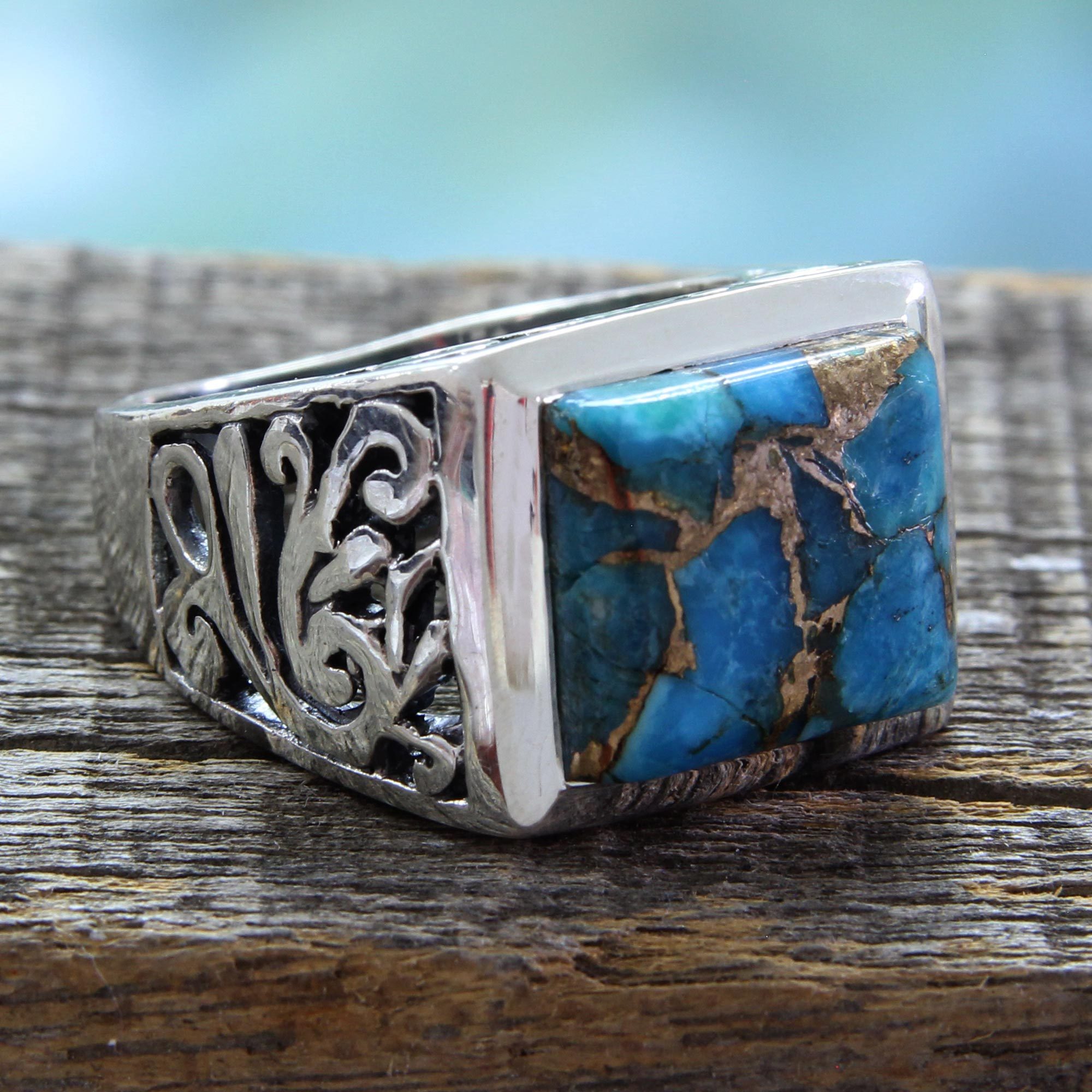 UNICEF Market | Hand Crafted Sterling Silver Composite Turquoise Ring ...