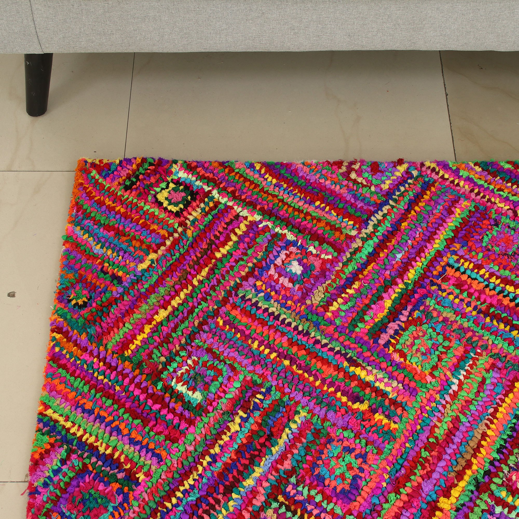 UNICEF Market | Recycled Fabric Multicolored Indian Hand Tufted Area ...