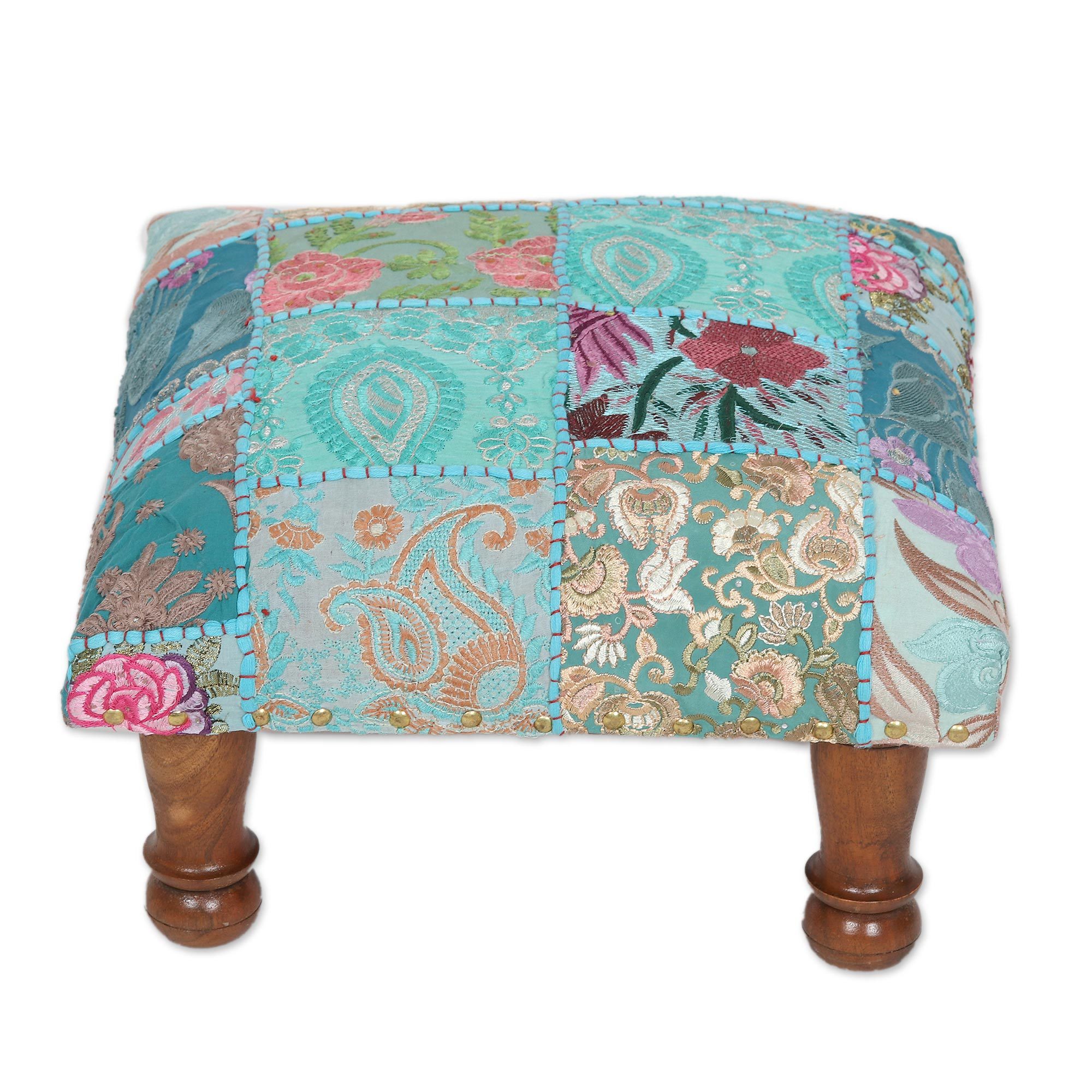 UNICEF Market | Fair Trade Embellished Ottoman Foot Stool from India ...