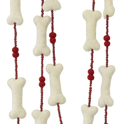 Handcrafted Dog Bone Christmas Tree Garland from India - Puppy's ...