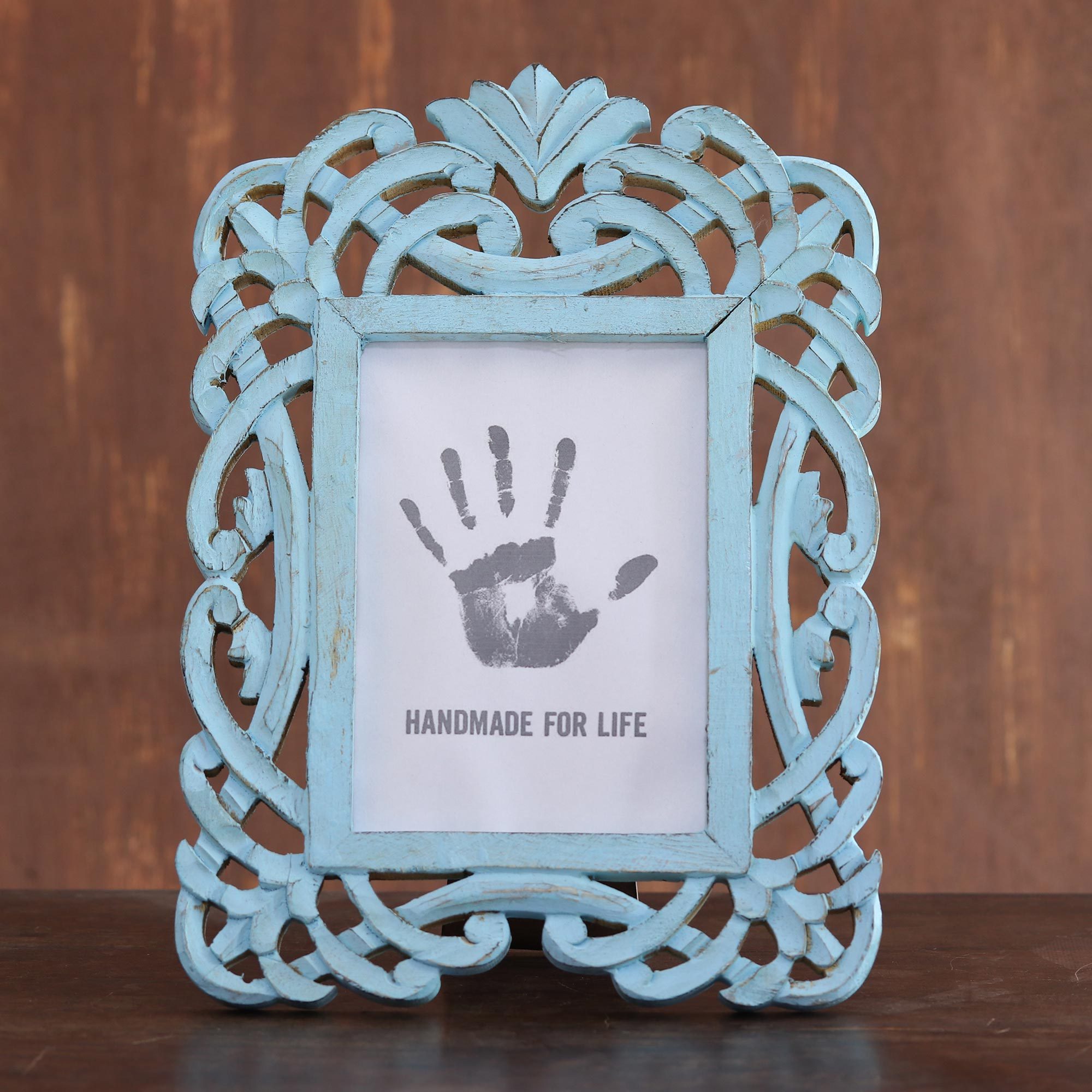 Blue Distressed Wood Frames
