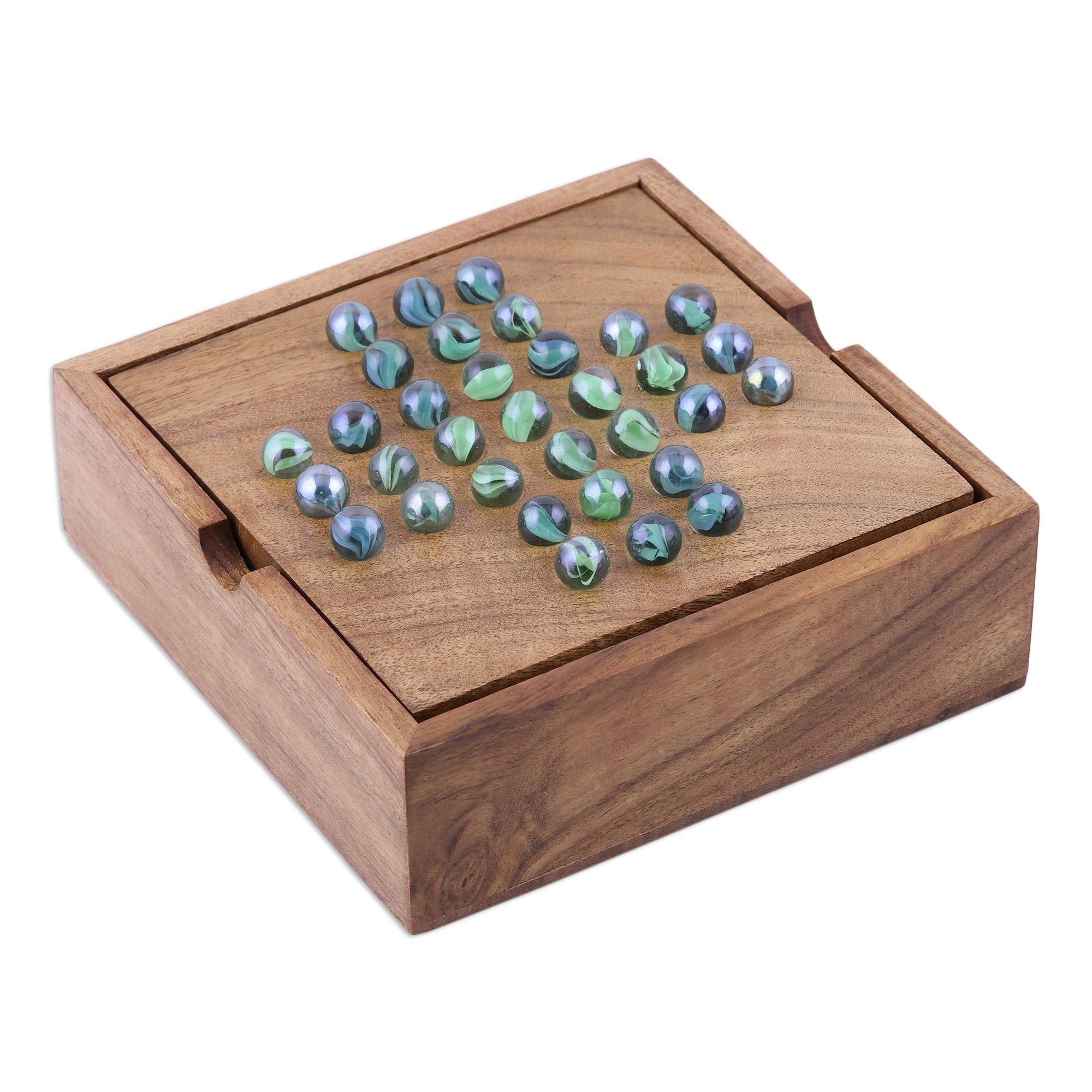 Wood and Glass 2-in-1 Board Game from India - Indoor Fun | NOVICA