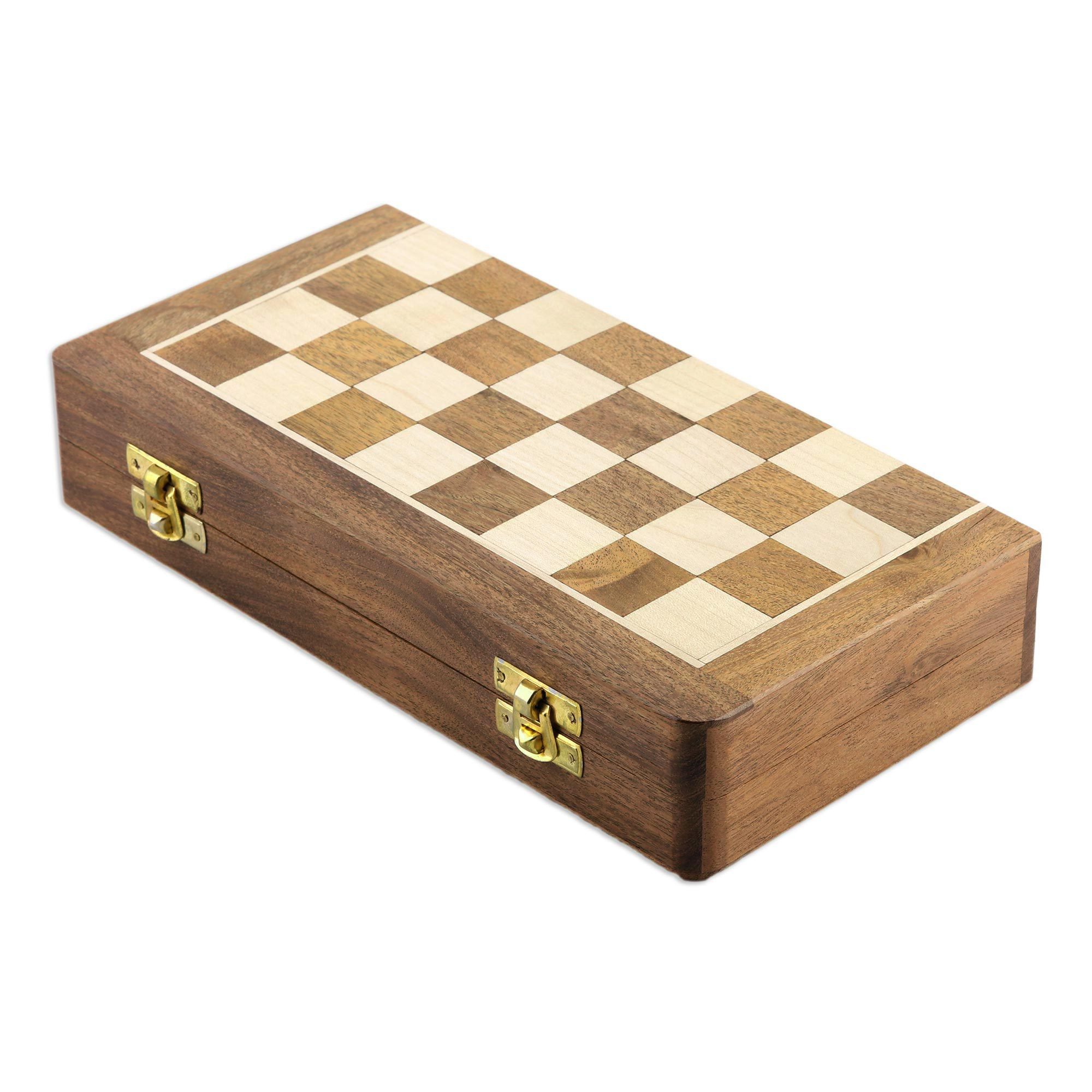 UNICEF Market | Wood Travel Chess Set with Board Folding into Storage ...