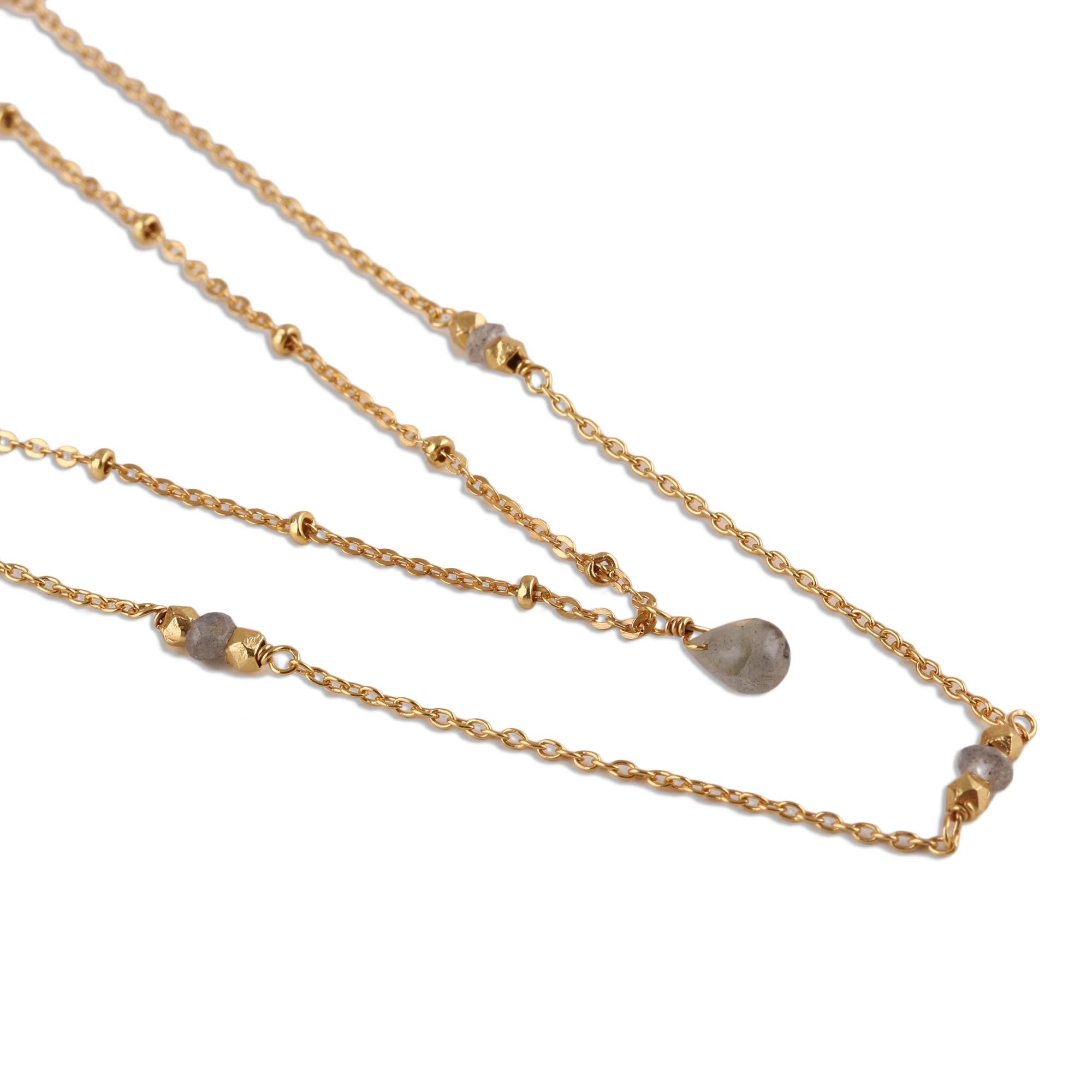 UNICEF Market | Gold Plated Labradorite Station Necklace from India ...